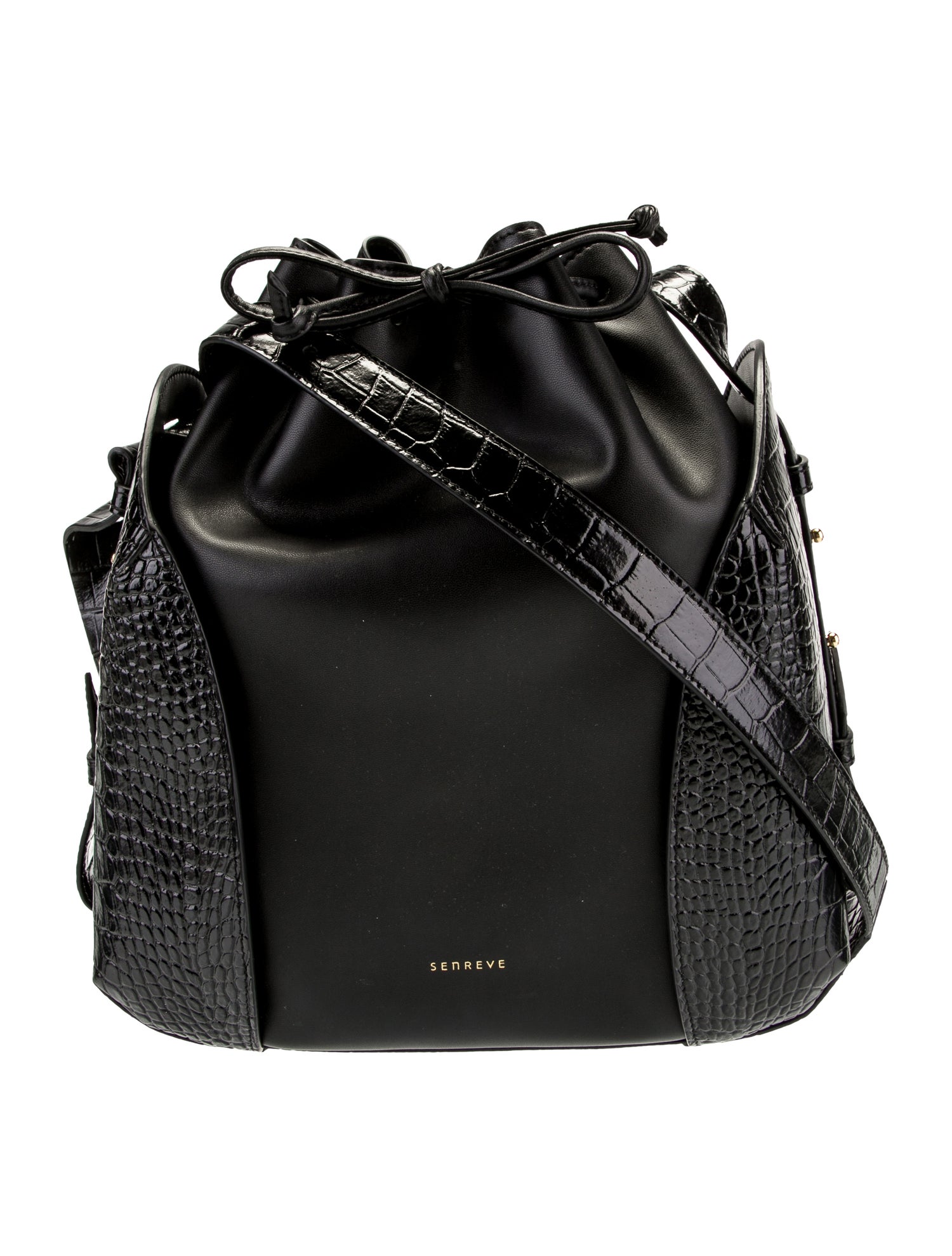Senreve Leather Bucket Bag - Black Bucket Bags, Handbags - SENRE23123 ...