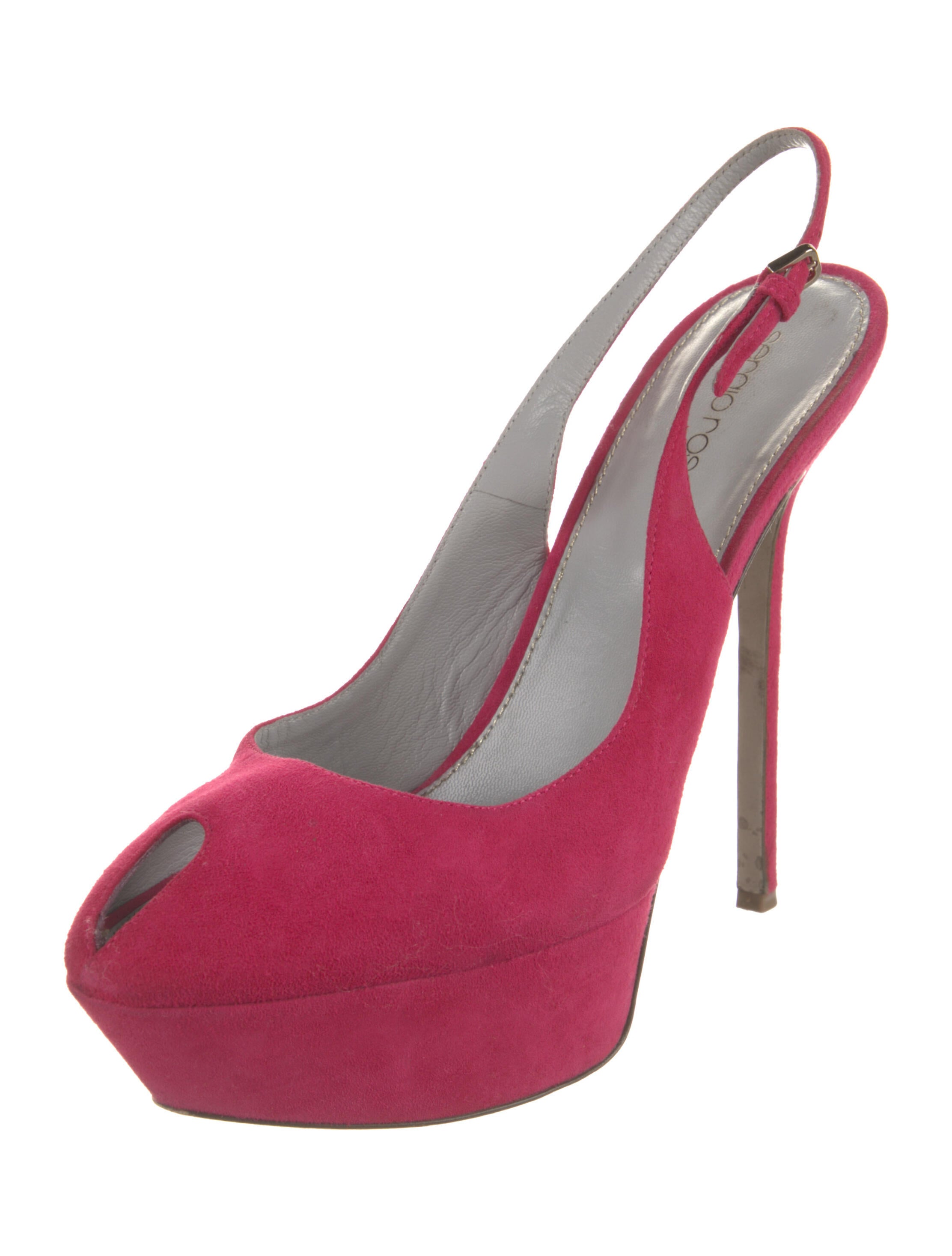 Sergio Rossi Platform Slingback Pumps - Pink Pumps, Shoes - SER27899 ...