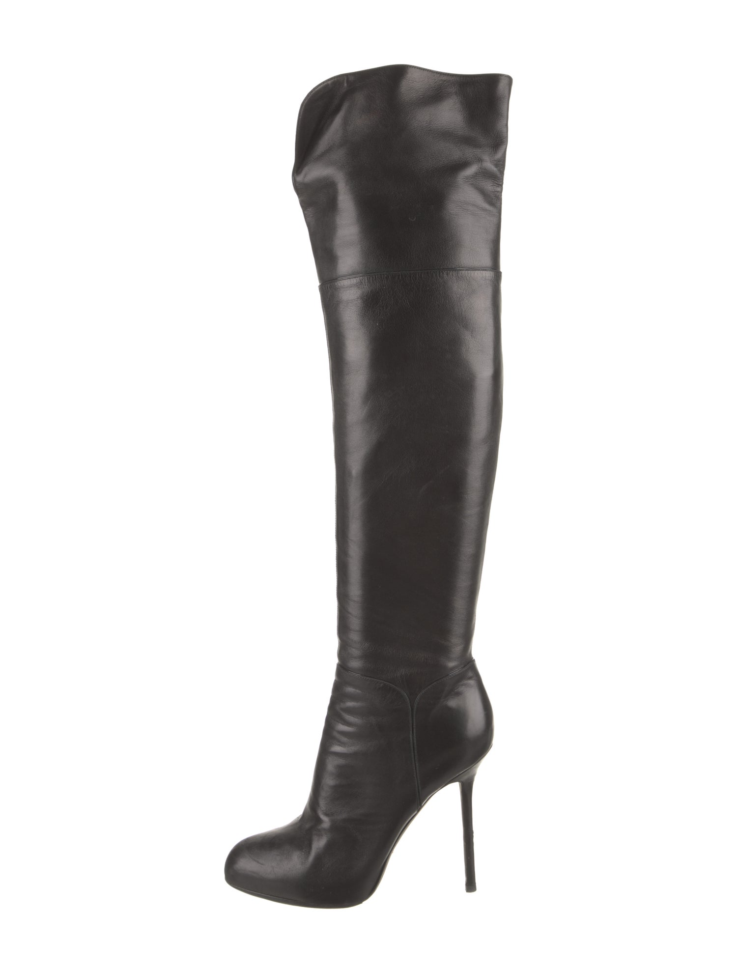 Sergio Rossi Leather Boots - Black Boots, Shoes - SER59058 | The RealReal