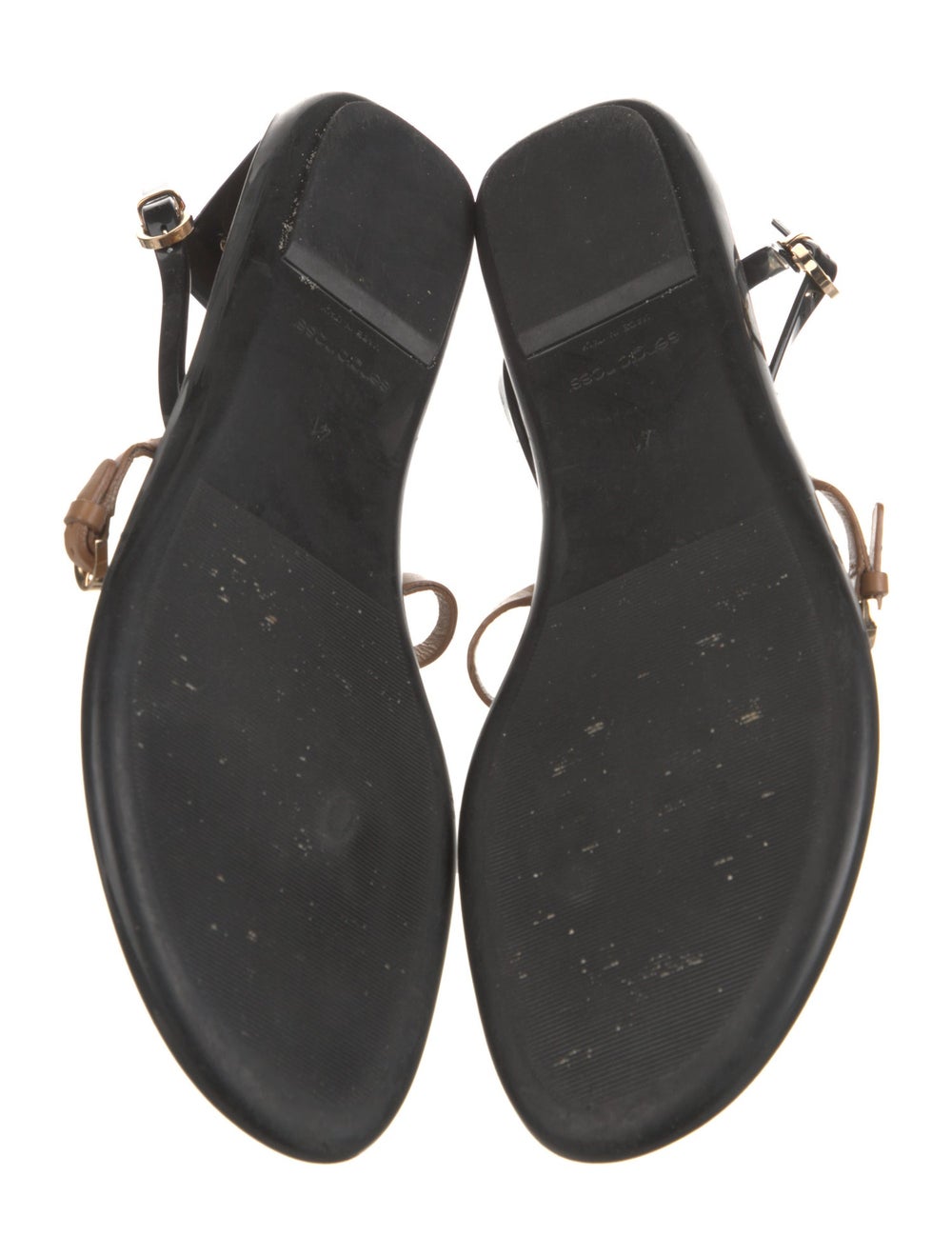 Sergio Rossi Rubber T-Strap Sandals - Black Sandals, Shoes - SER61894 ...