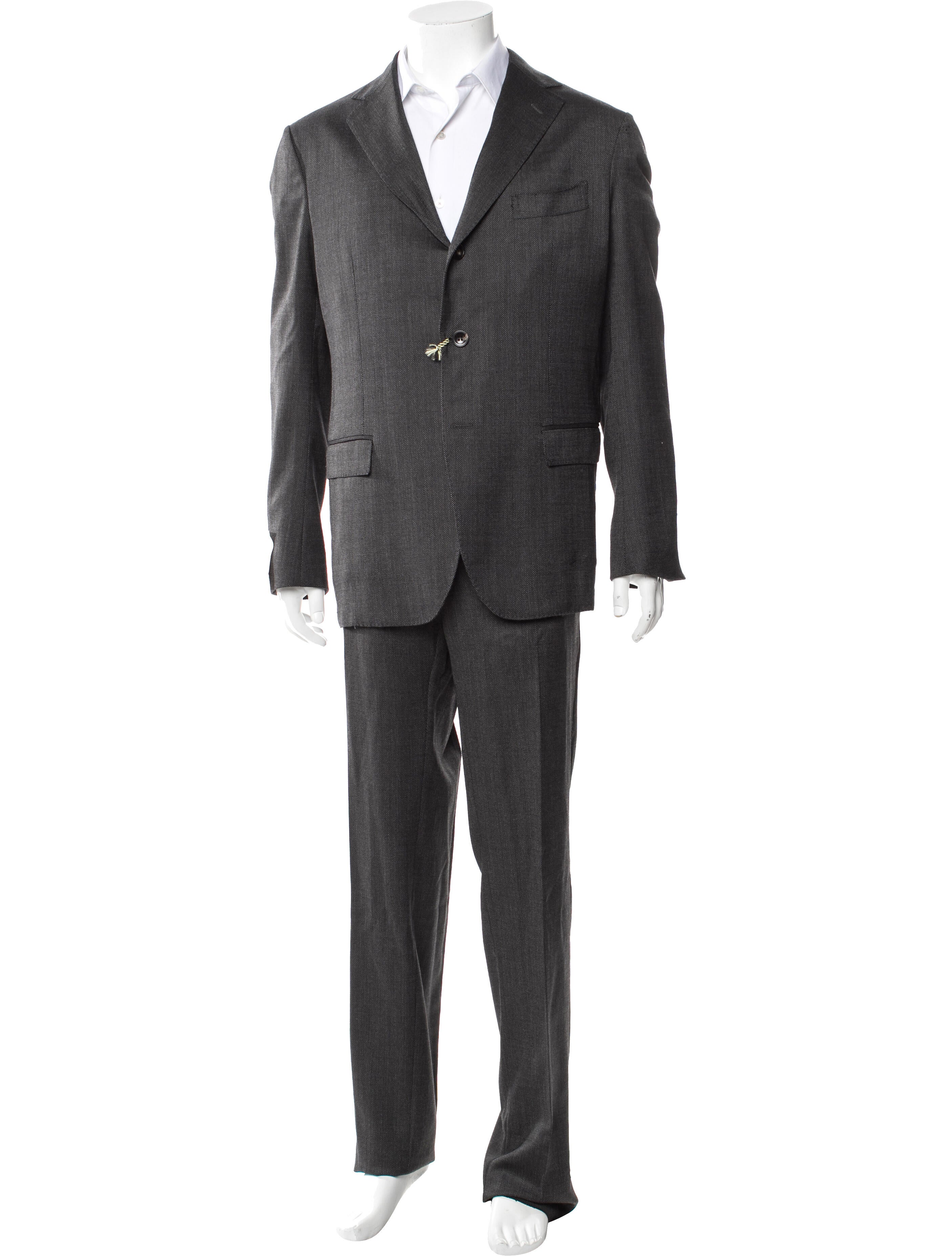 Sartorio Virgin Wool Two-Piece Suit - Black Suiting, Clothing ...