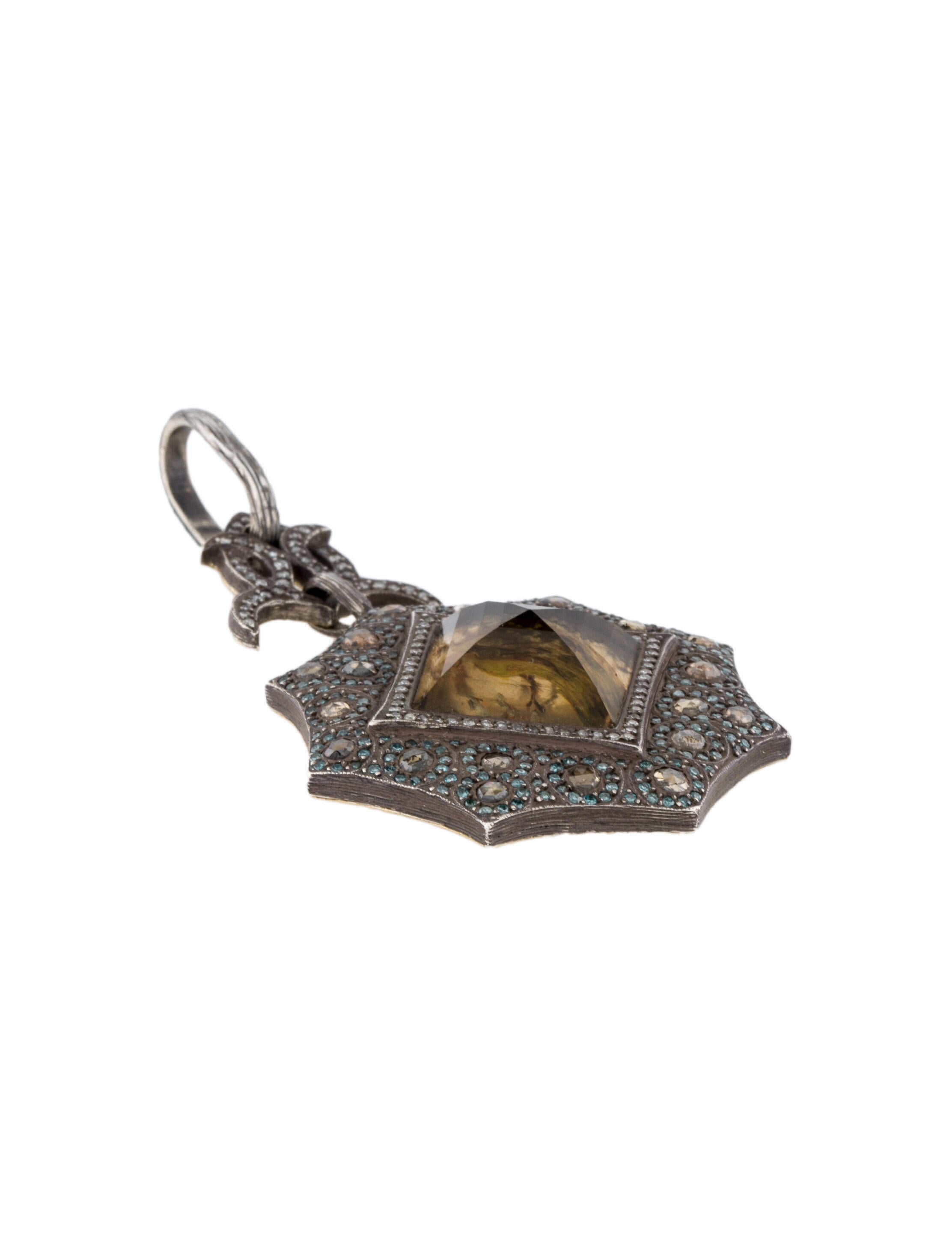 Sevan Biçakci Two-Tone Peacock Citrine & Diamond Pendant - Pendant ...