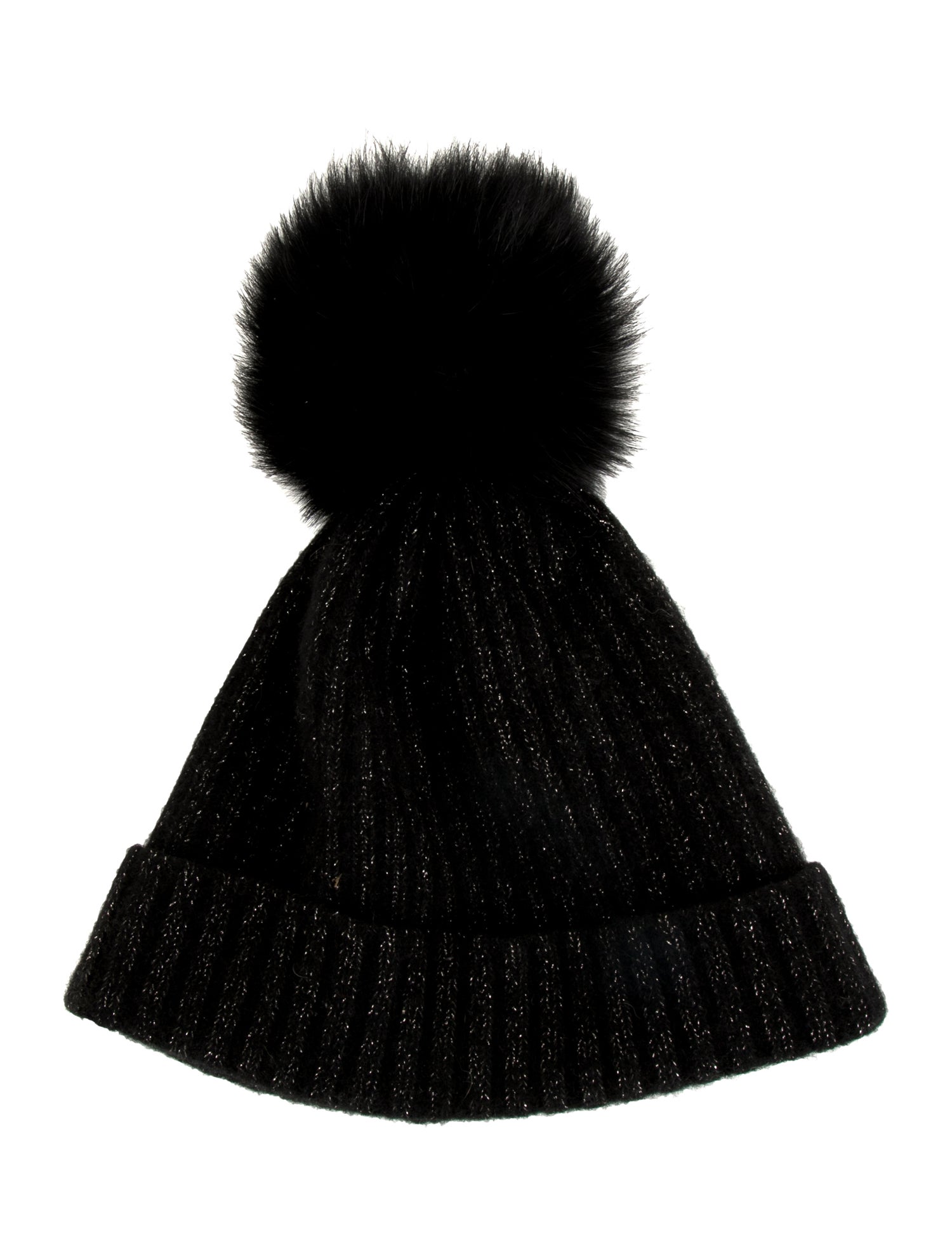 Sofia Cashmere Pom Pom Beanie Hat - Black Hats, Accessories - SFC22033 ...