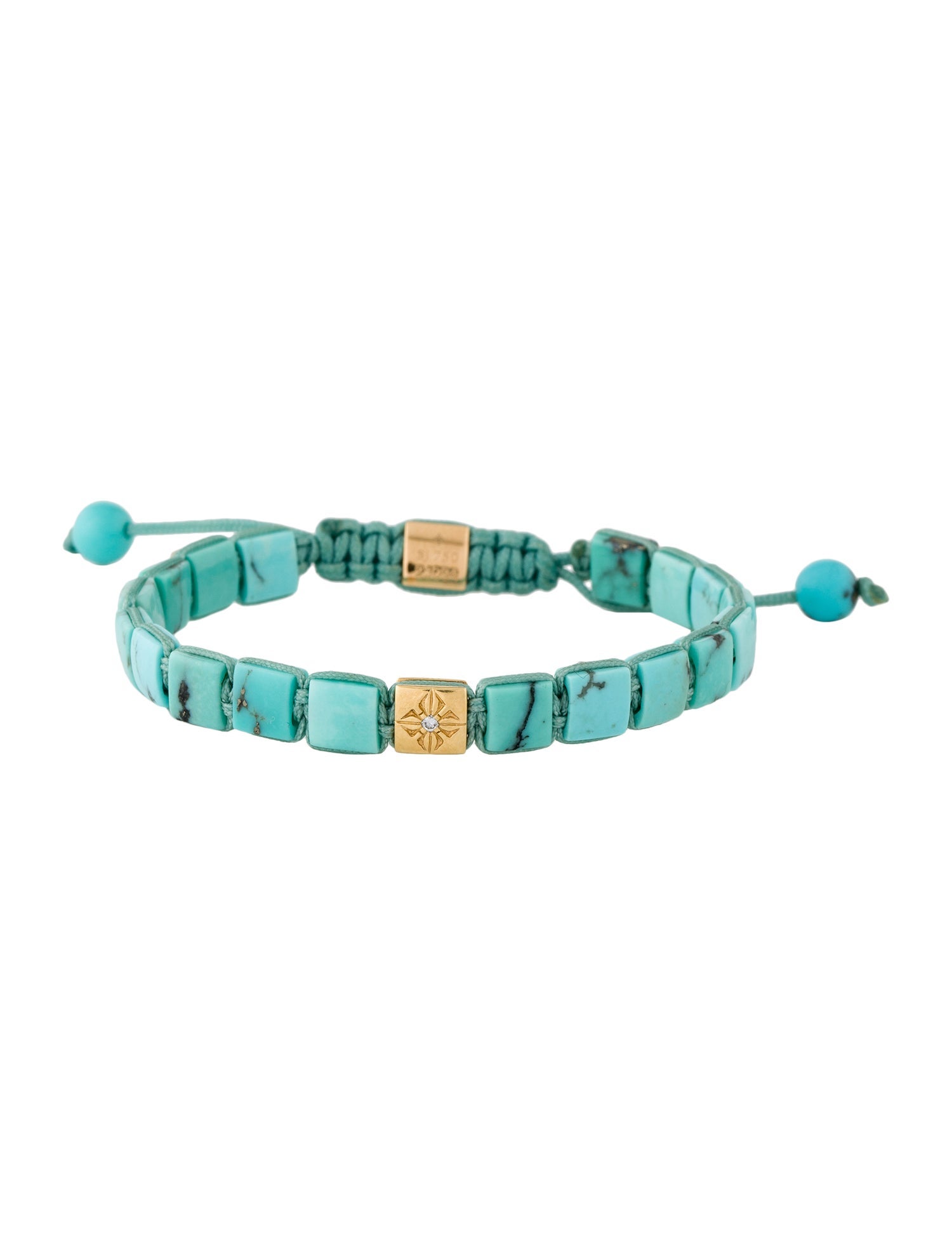 Shamballa 18K Turquoise & Diamond Adjustable Beaded Bracelet - 18K ...