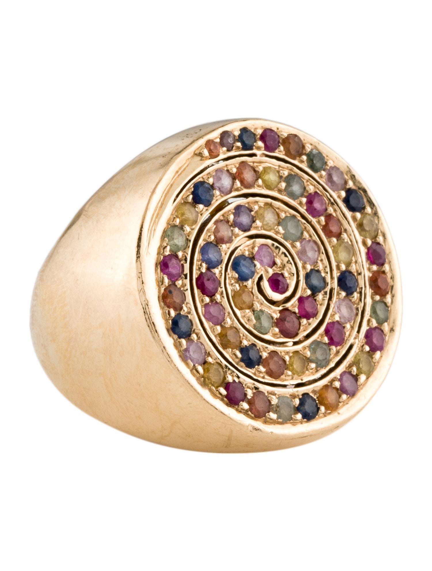 She Bee 14K Sapphire & Ruby Spiral Cocktail Ring - Signet Ring, Rings ...
