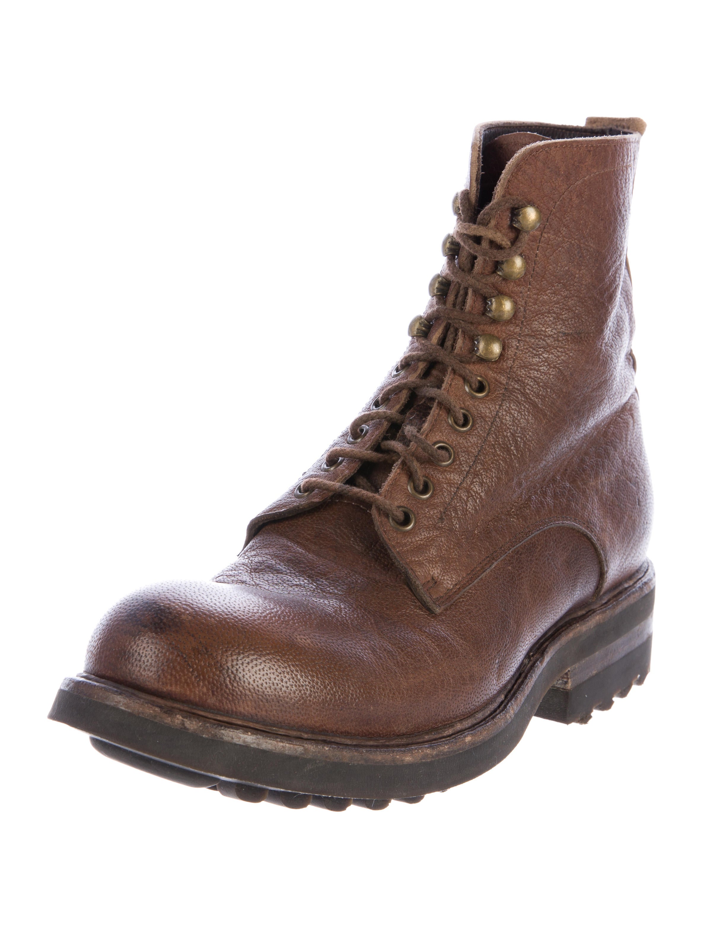 Shoto Distressed Leather Boots - Brown Boots, Shoes - SHT20015 | The ...