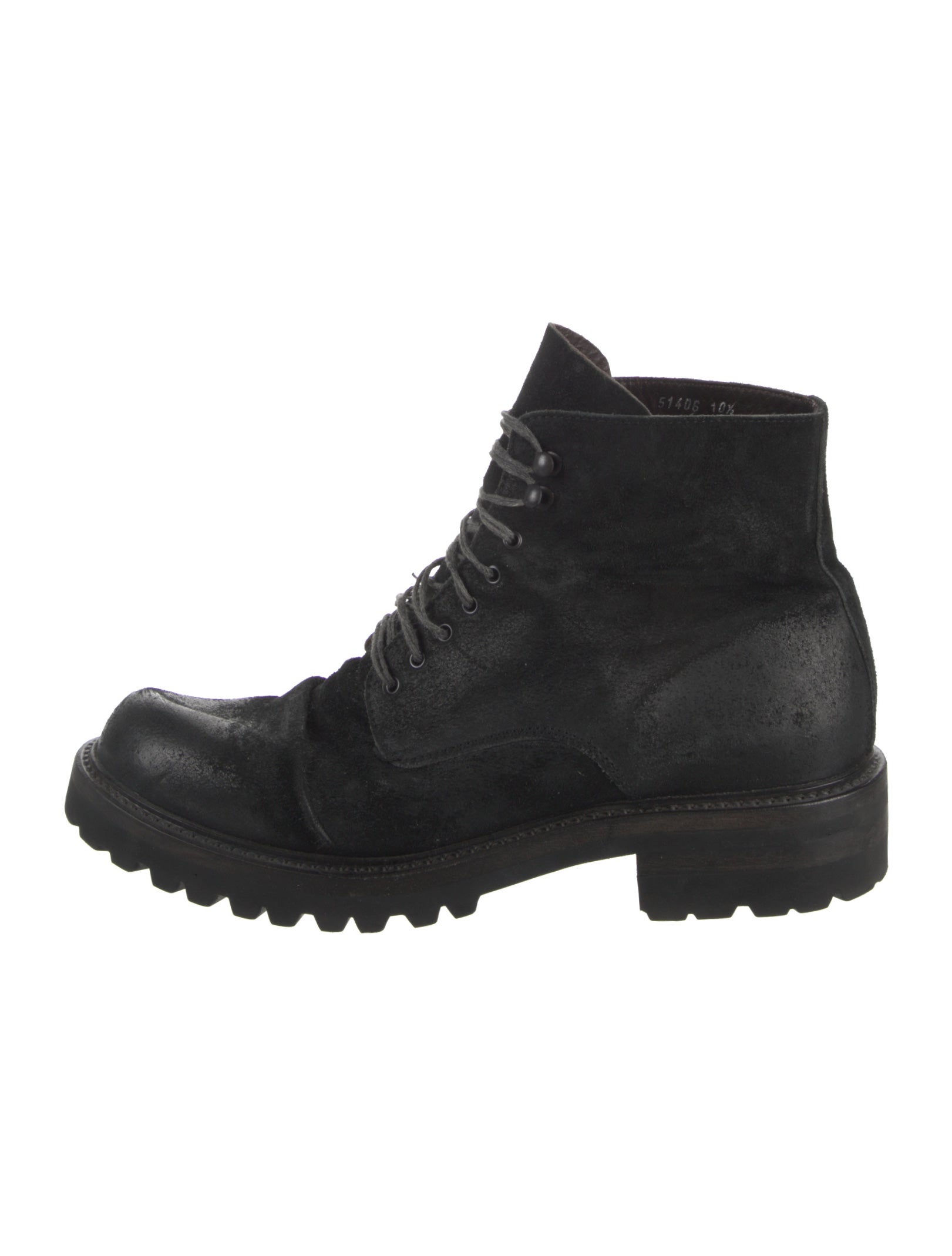 Shoto Nubuck Combat Boots - Black Boots, Shoes - SHT20082 | The RealReal