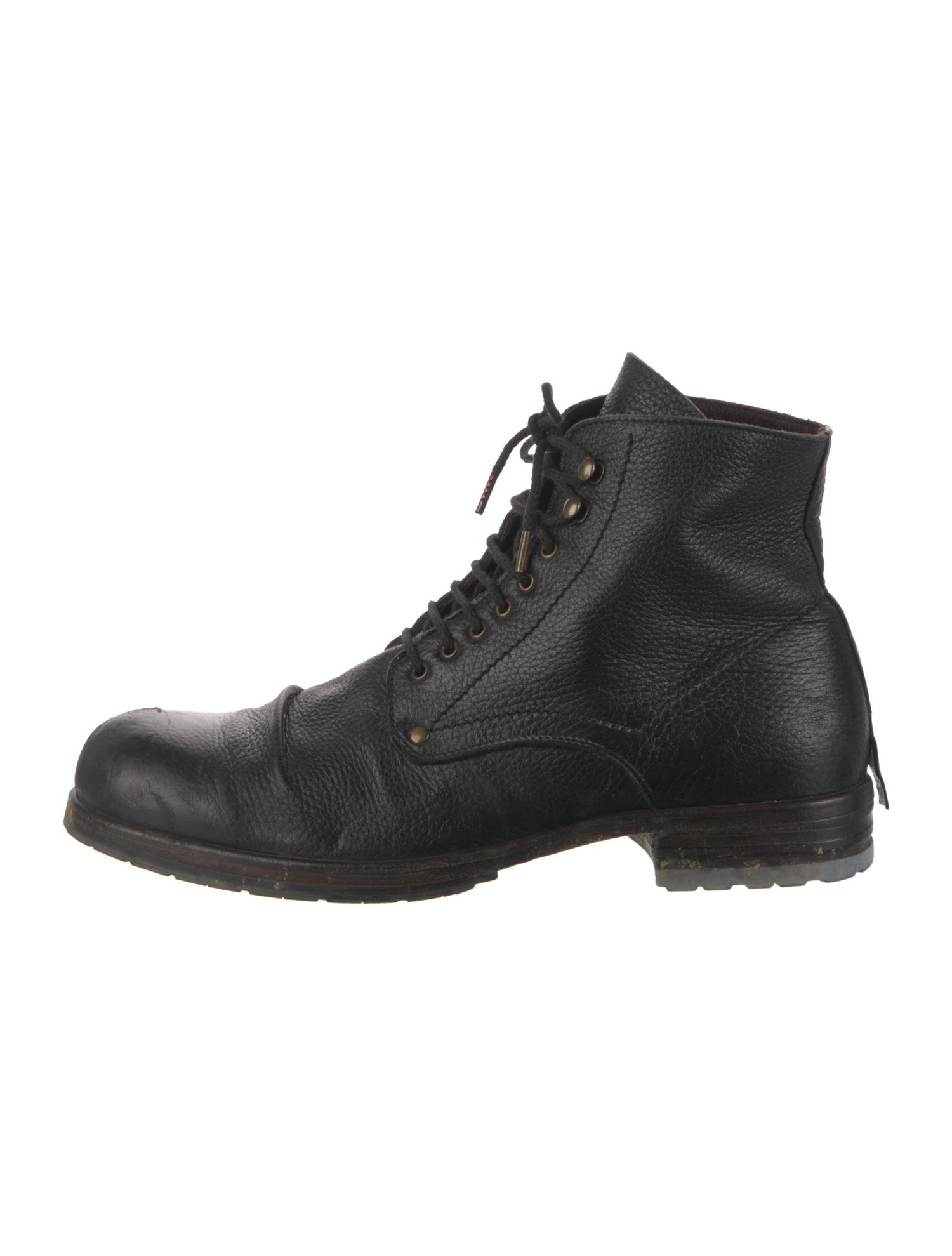 Shoto Leather Lace-Up Boots - Black Boots, Shoes - SHT20135 | The RealReal