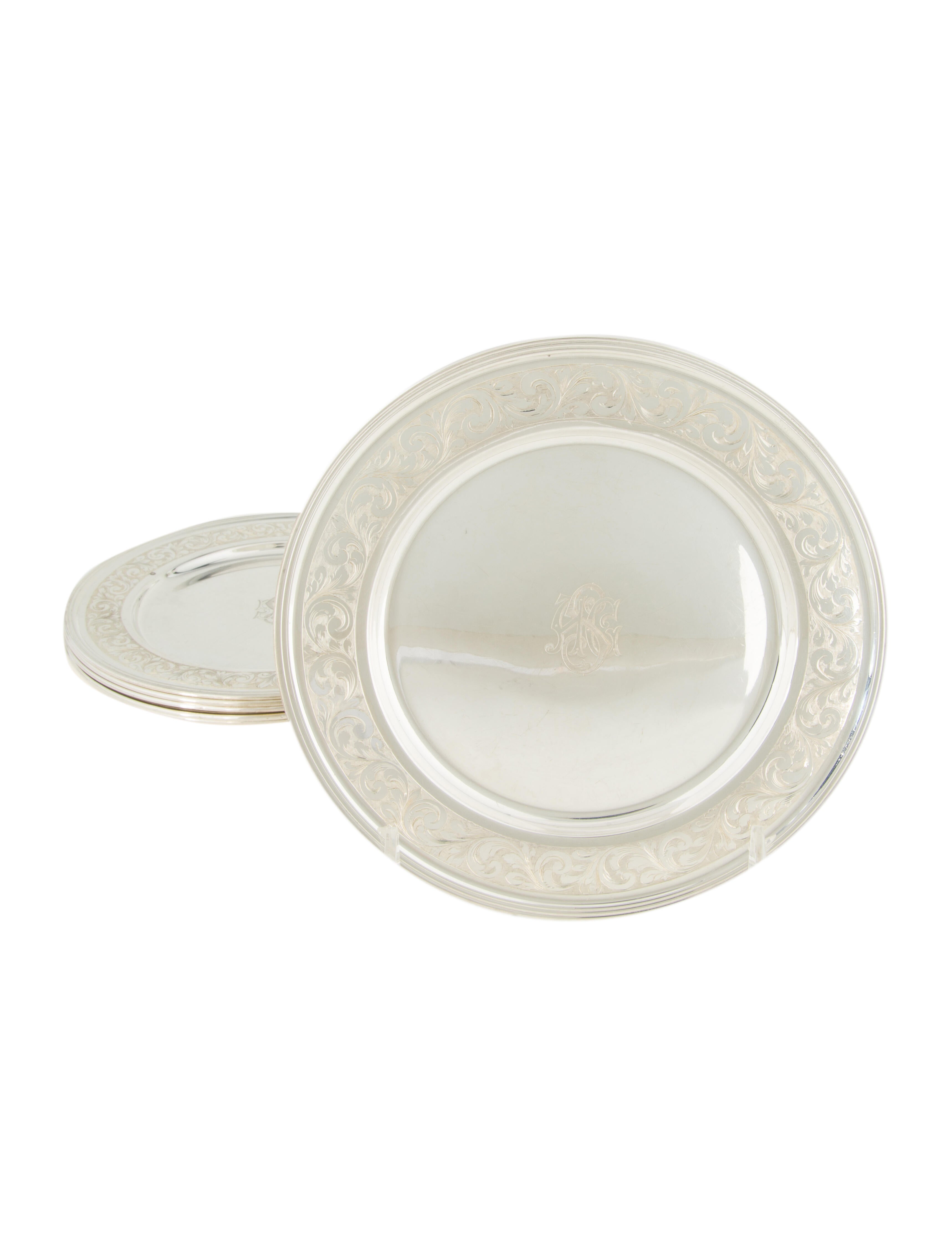 Sterling Silver Set of 6 Antique Seidman Bread Plates - Silver, 6 ...