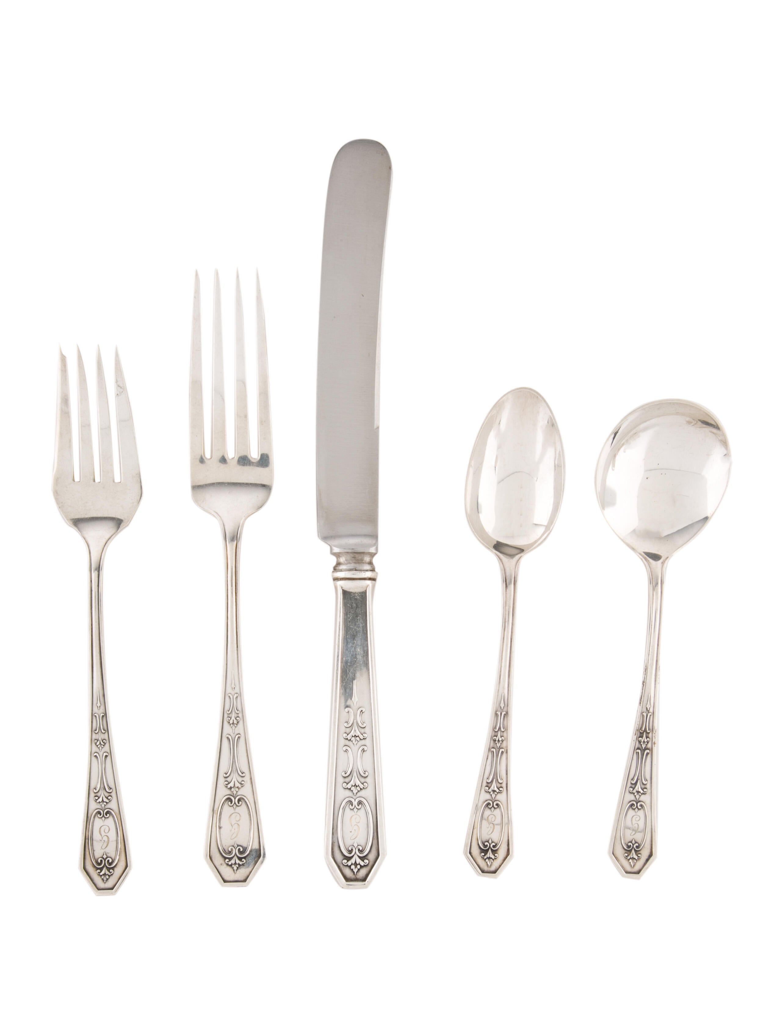 Sterling Silver 109-Piece Frank Smith Vergennes Sterling Flatware Set ...