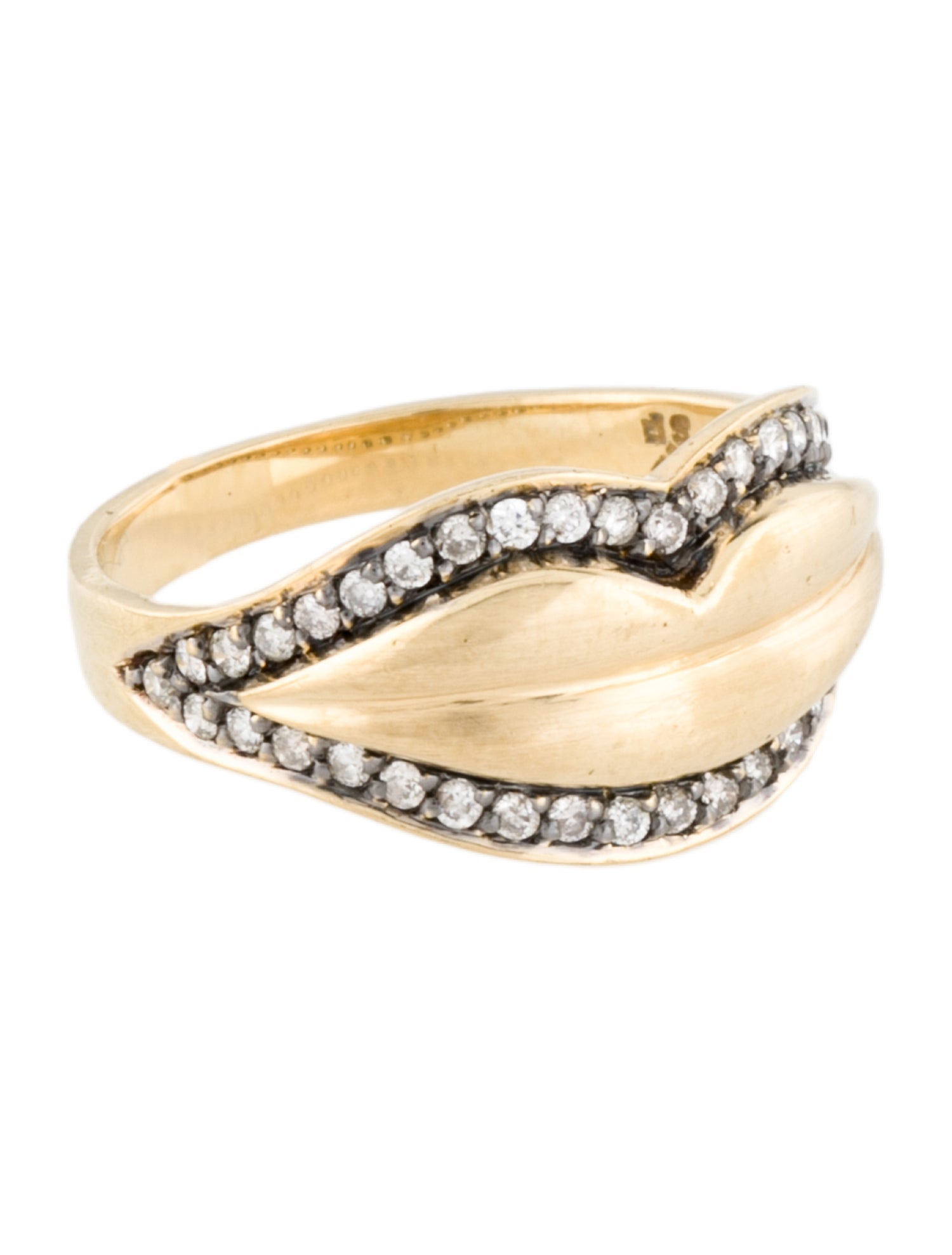 David Yurman Diamond Labyrinth Triple-Loop Ring - 18K Yellow Gold Band ...