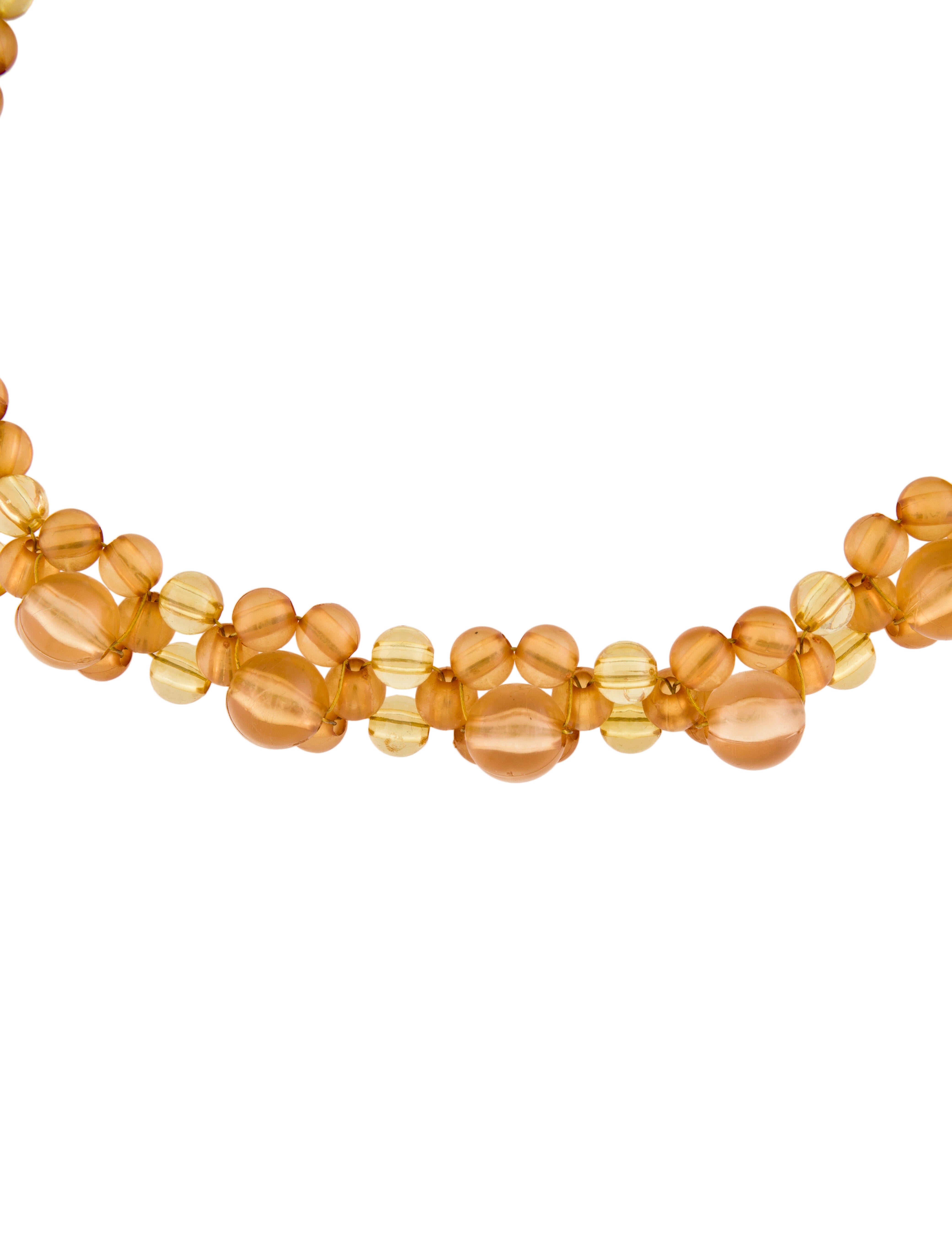 Simone Rocha Acrylic Bead Collar Necklace - Orange, Gold-Tone Metal ...