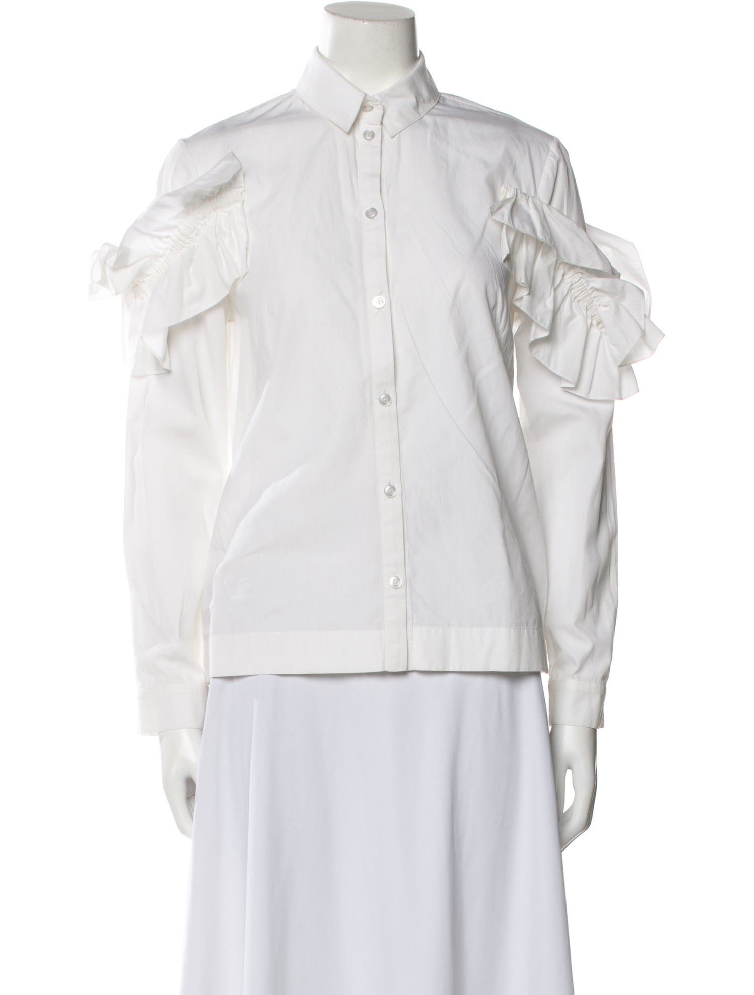Simone Rocha Long Sleeve Button-Up Top - White Tops, Clothing ...