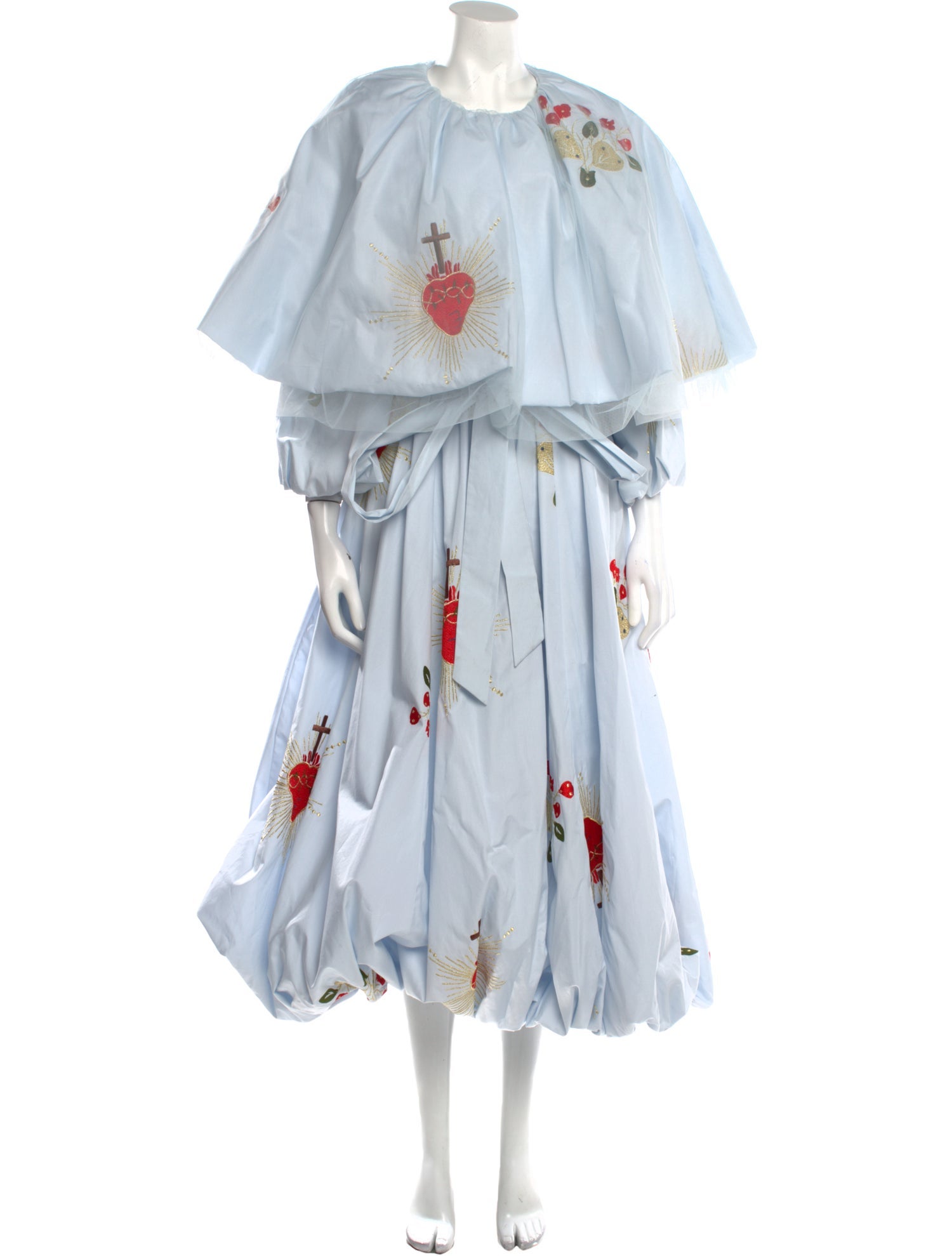 Simone Rocha Floral Print Long Dress - Blue Dresses, Clothing ...