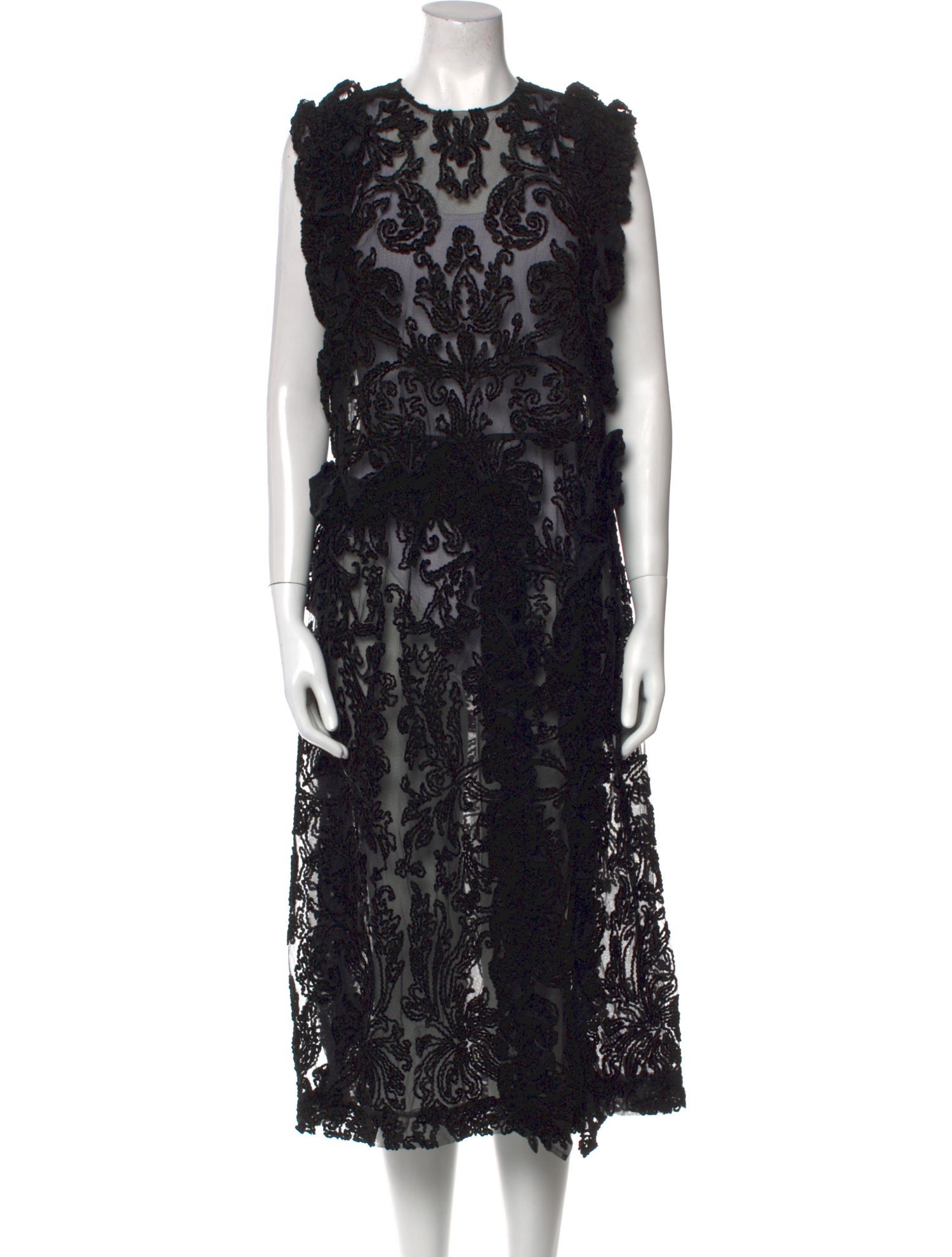 Simone Rocha Lace Pattern Midi Length Dress - Black Dresses, Clothing ...