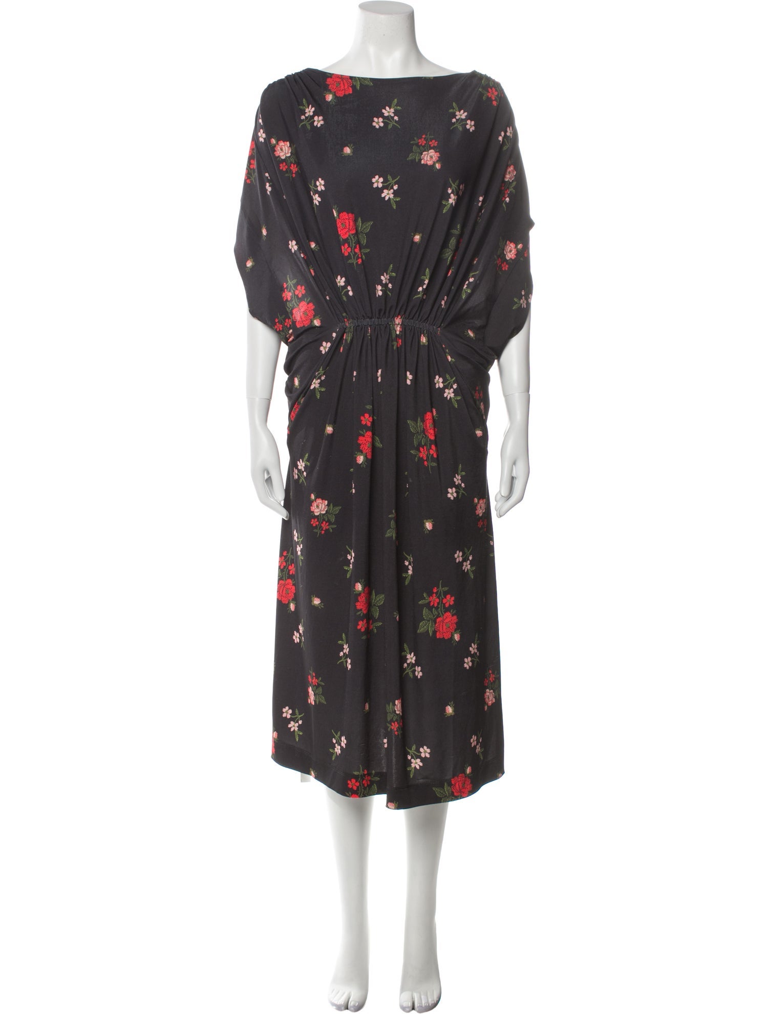 Simone Rocha Floral Print Midi Length Dress - Black Dresses, Clothing ...