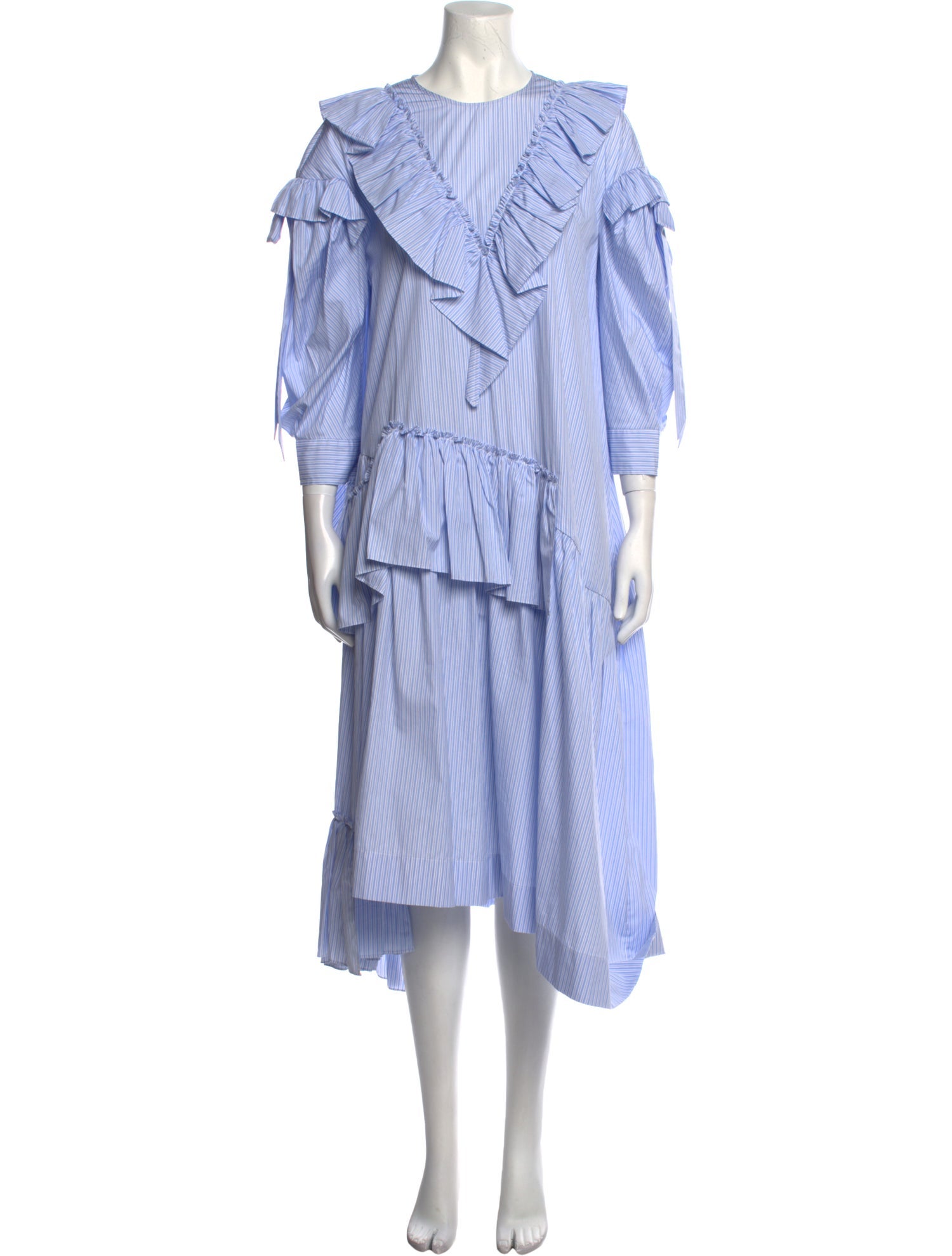 Simone Rocha Crew Neck Midi Length Dress - Blue Dresses, Clothing ...