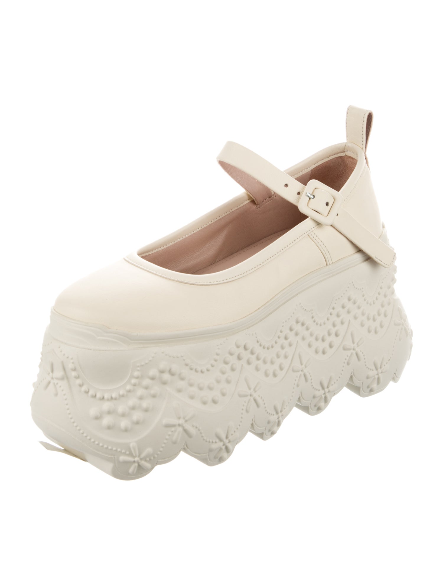 Simone Rocha Leather Beaded Accents Pumps w/ Tags - White Pumps, Shoes ...