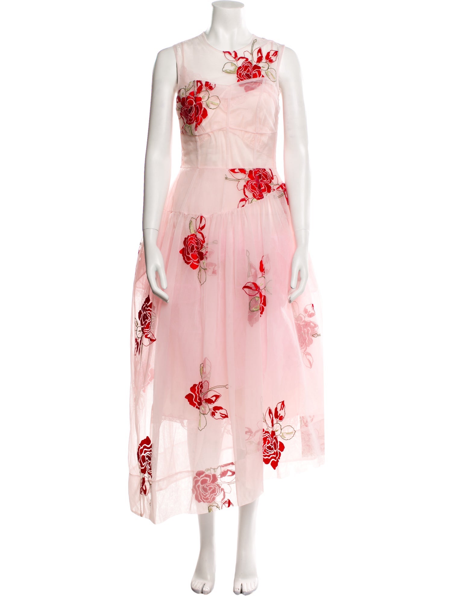 Simone Rocha Floral Print Long Dress - Pink Dresses, Clothing ...