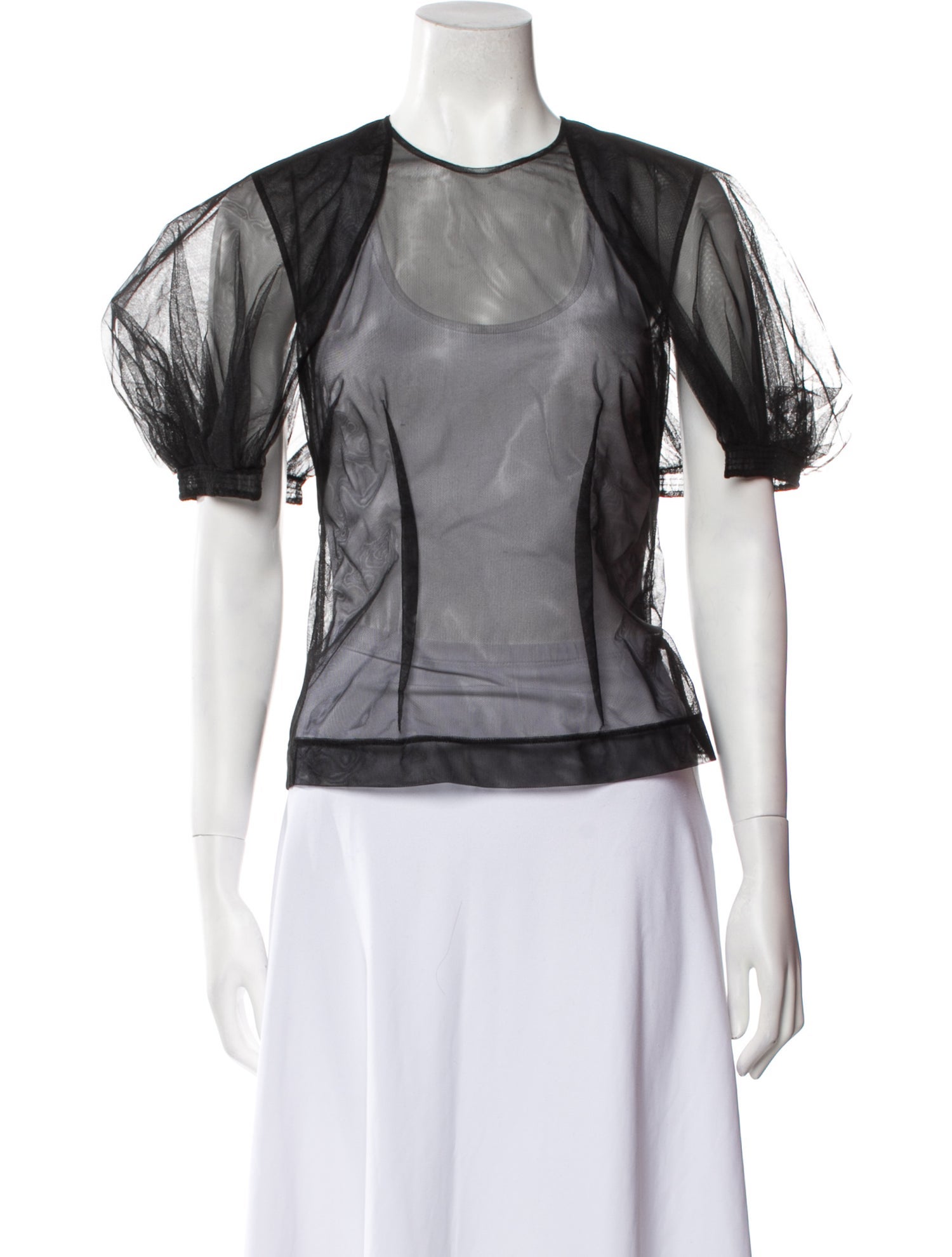 Simone Rocha Crew Neck Short Sleeve Crop Top - Black Tops, Clothing ...