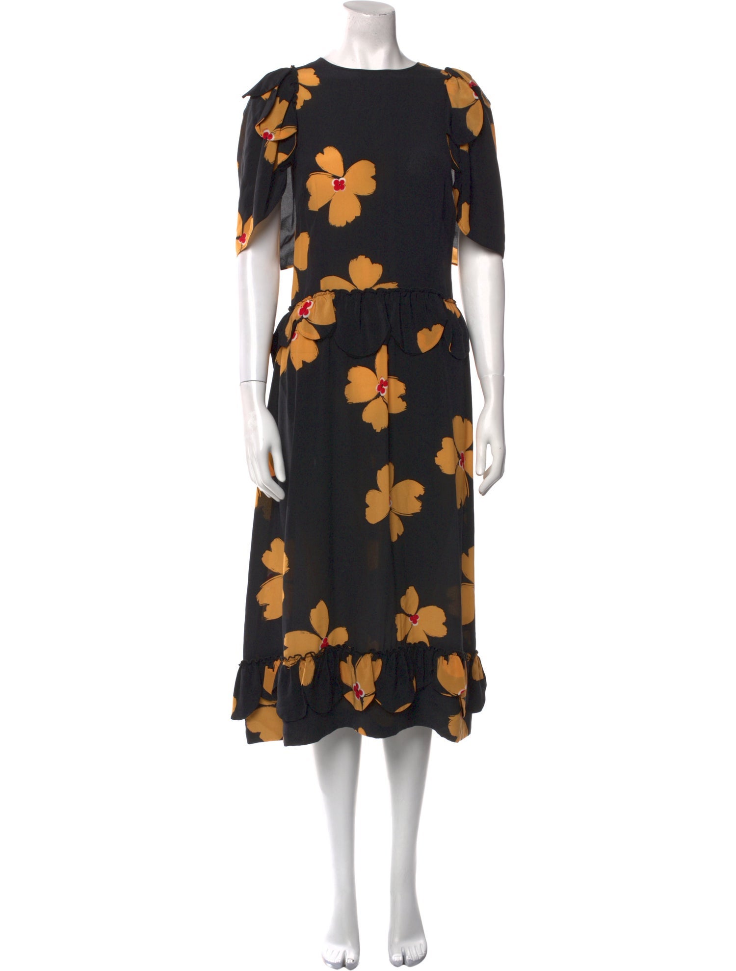 Simone Rocha Silk Midi Length Dress - Black Dresses, Clothing ...