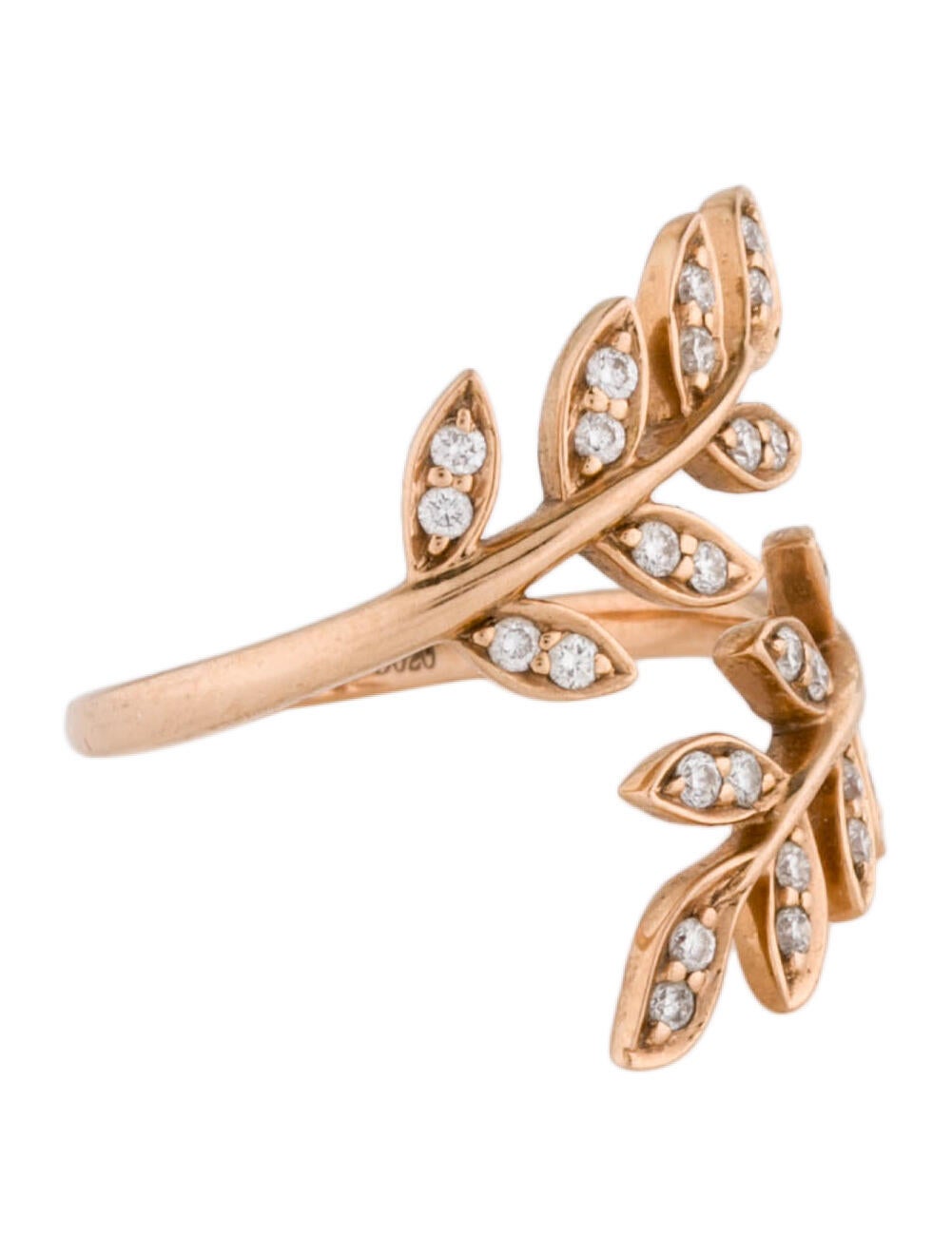 Simon G. 18K Diamond Leaf Ring - 18K Yellow Gold Band, Rings ...