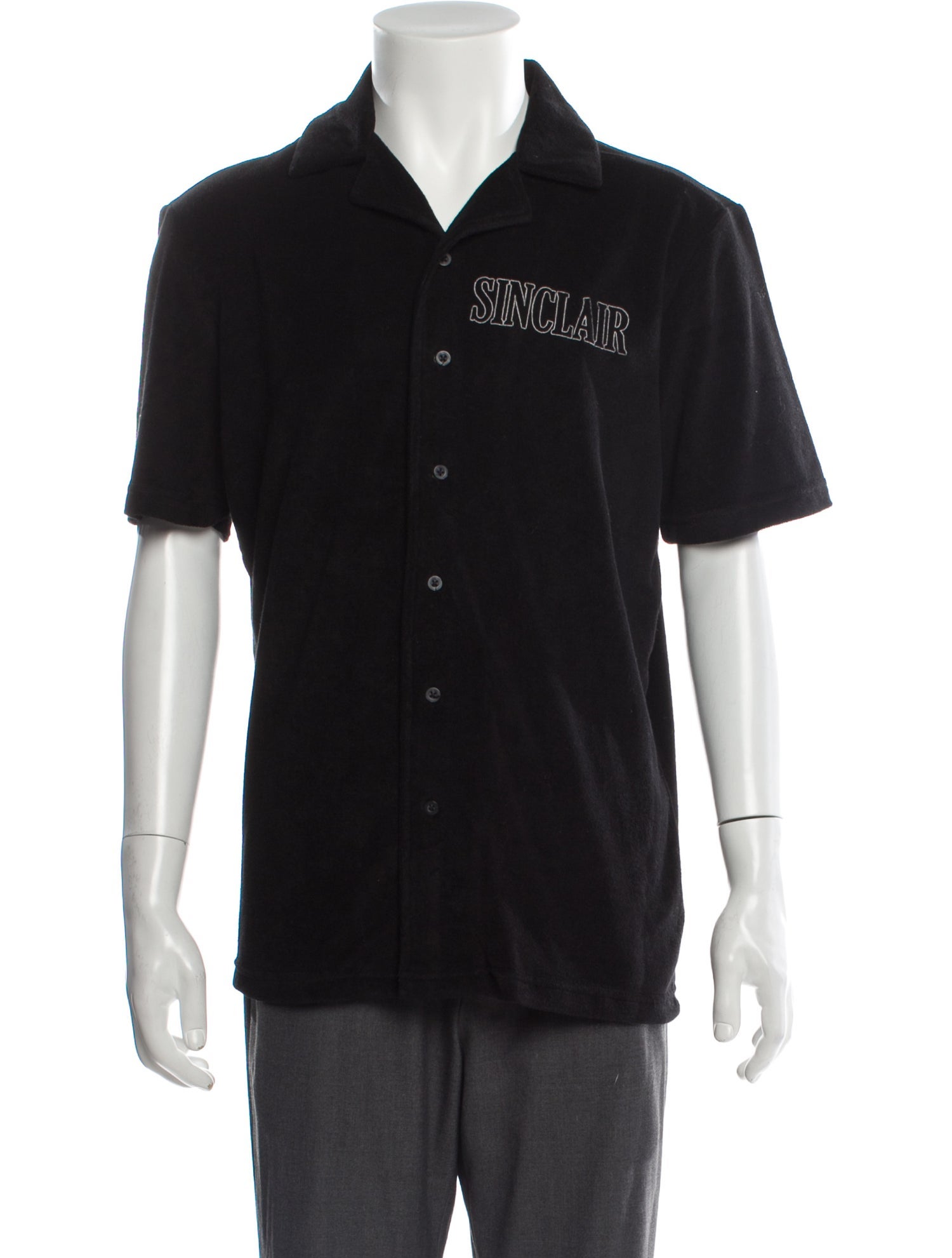 Sinclair Graphic Print Collar Polo Shirt - Black Polos, Clothing ...