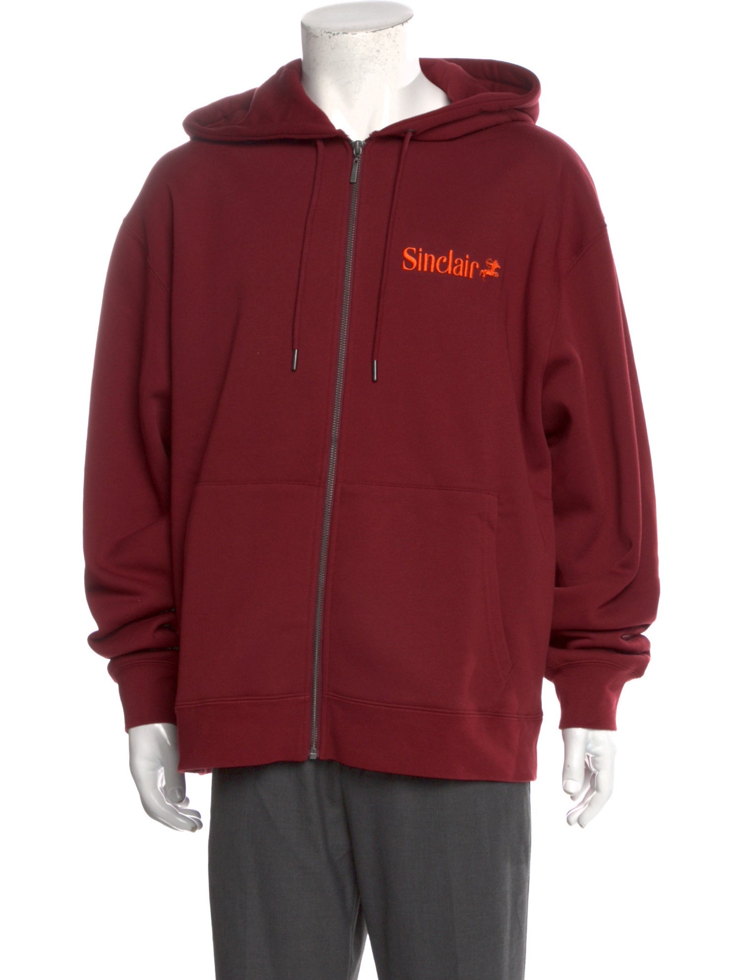 Sinclair Graphic Print Crew Neck Hoodie w/ Tags - Burgundy Sweatshirts ...
