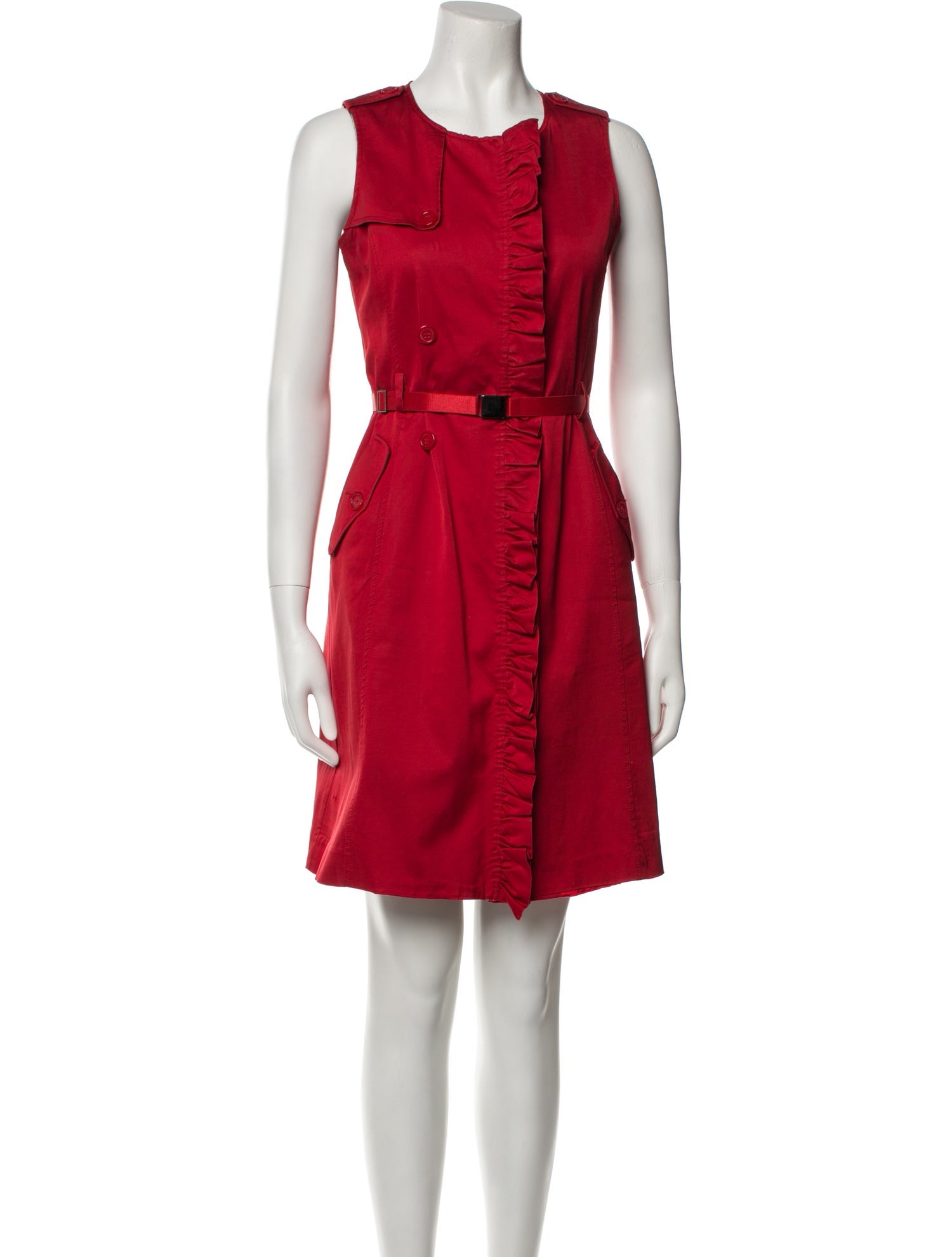 Sinclair Crew Neck Knee-Length Dress - Red Dresses, Clothing ...