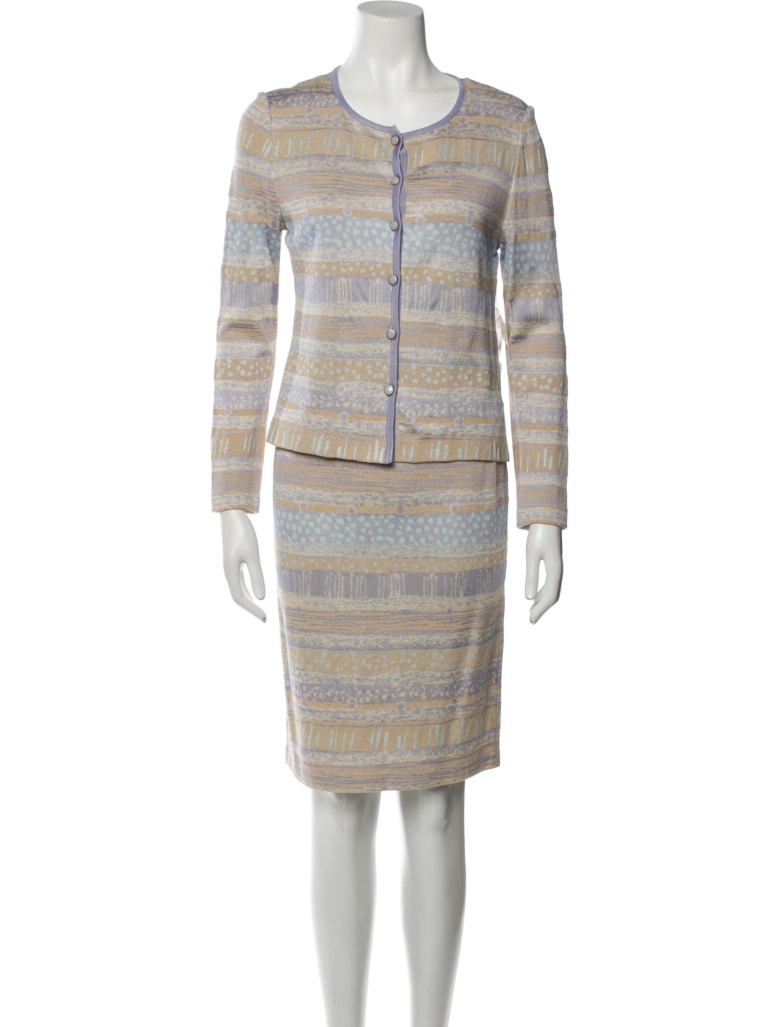 St. John Collection Striped Skirt Set w/ Tags - Purple Suits and Sets ...