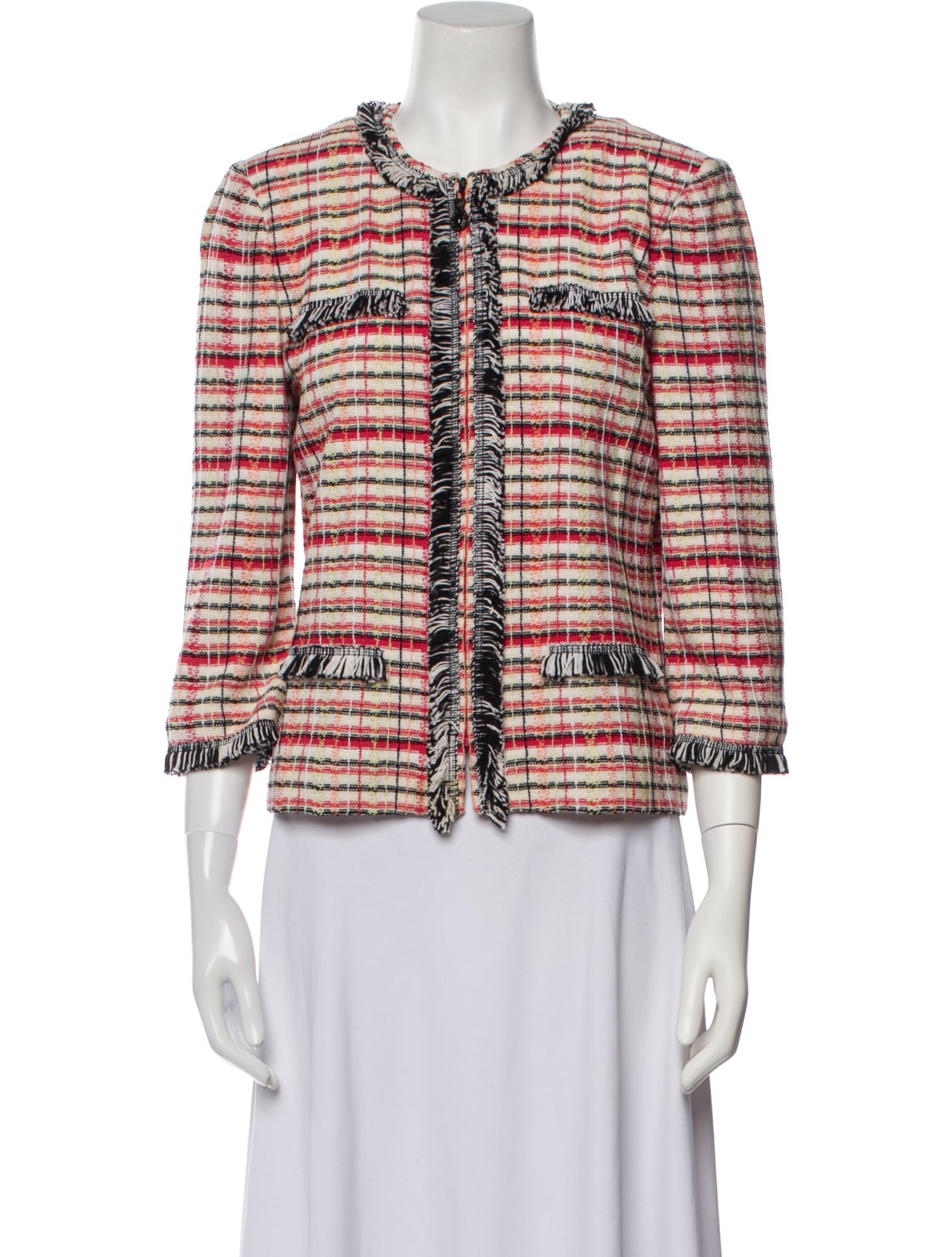 St. John Collection Tweed Pattern Jacket - Red Jackets, Clothing ...