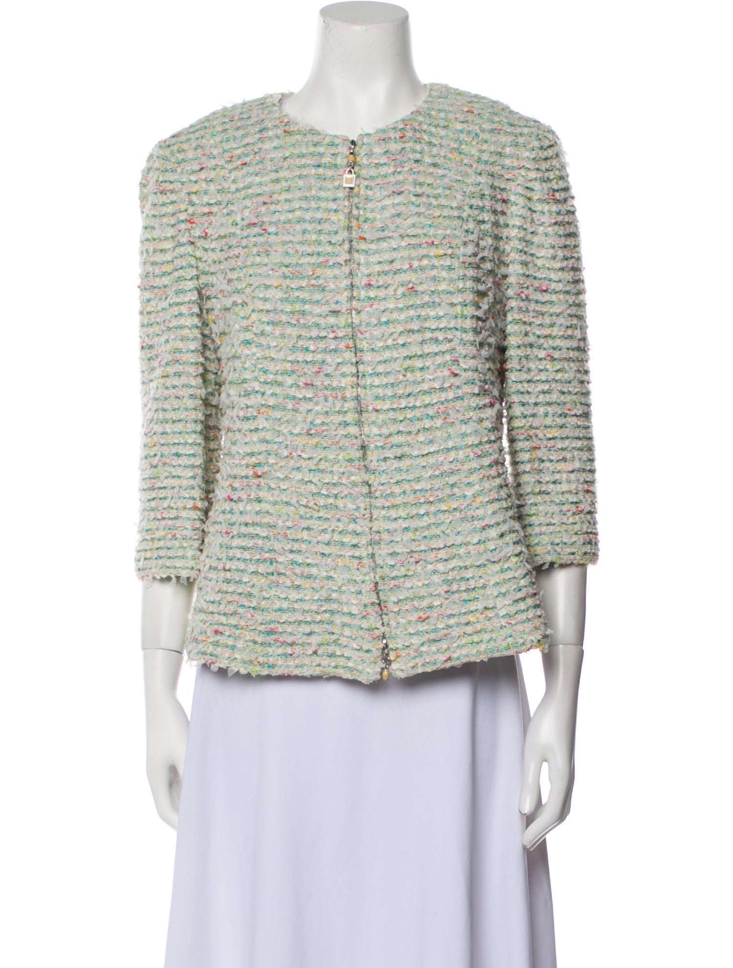 St. John Collection Tweed Pattern Jacket - Green Jackets, Clothing ...