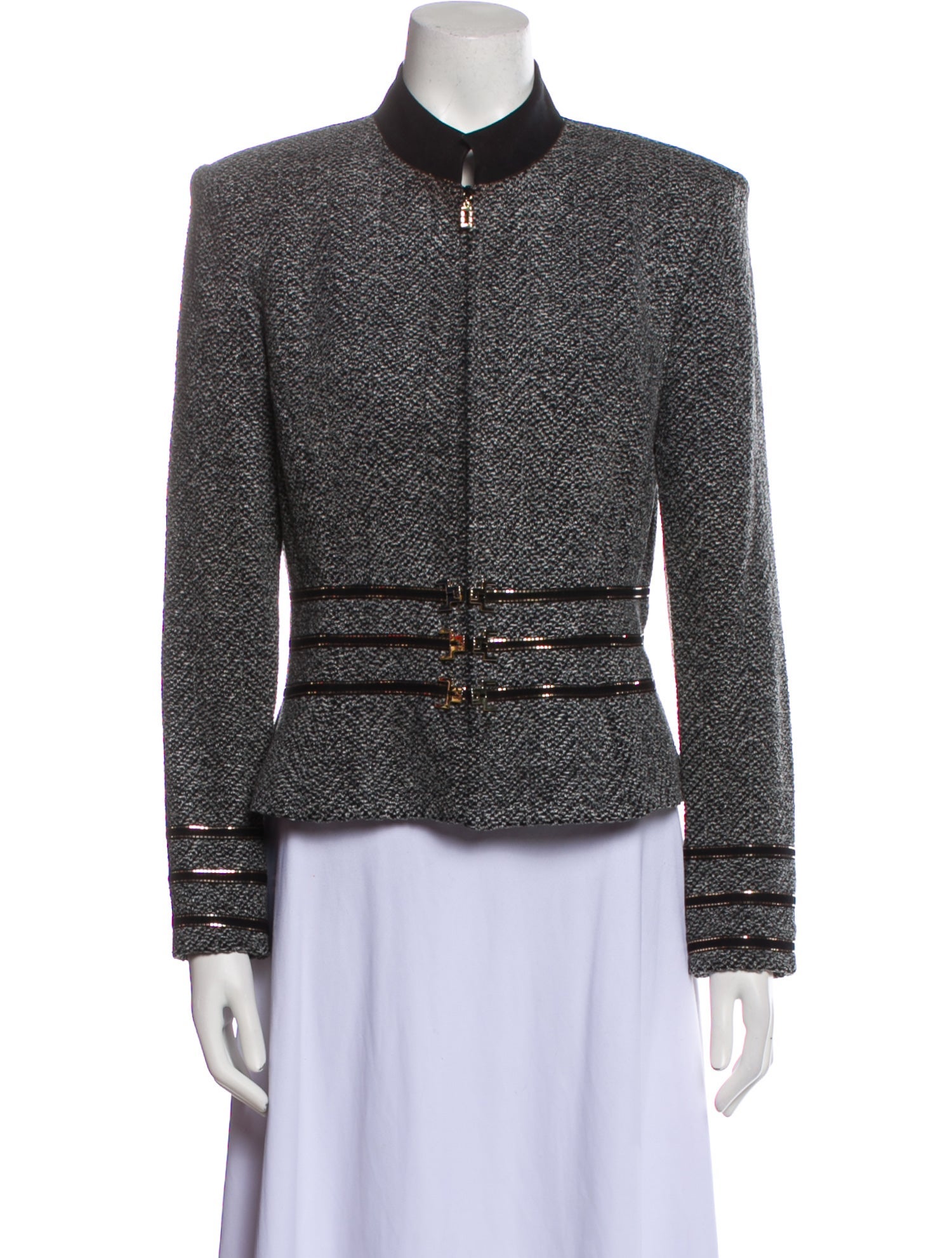 St. John Collection Tweed Pattern Jacket - Grey Jackets, Clothing ...