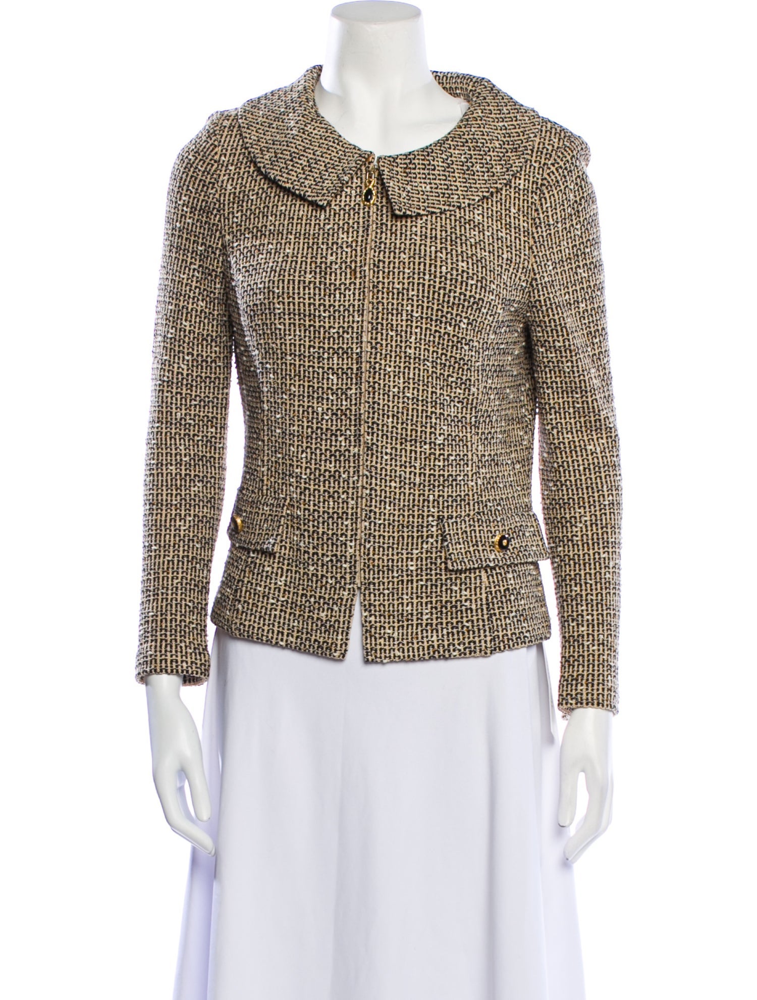 St. John Collection Tweed Pattern Jacket - Gold Jackets, Clothing ...