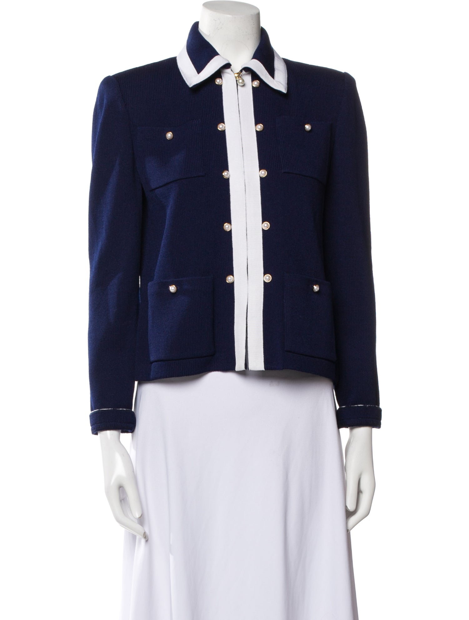 St. John Collection Wool Denim Jacket - Blue Jackets, Clothing ...