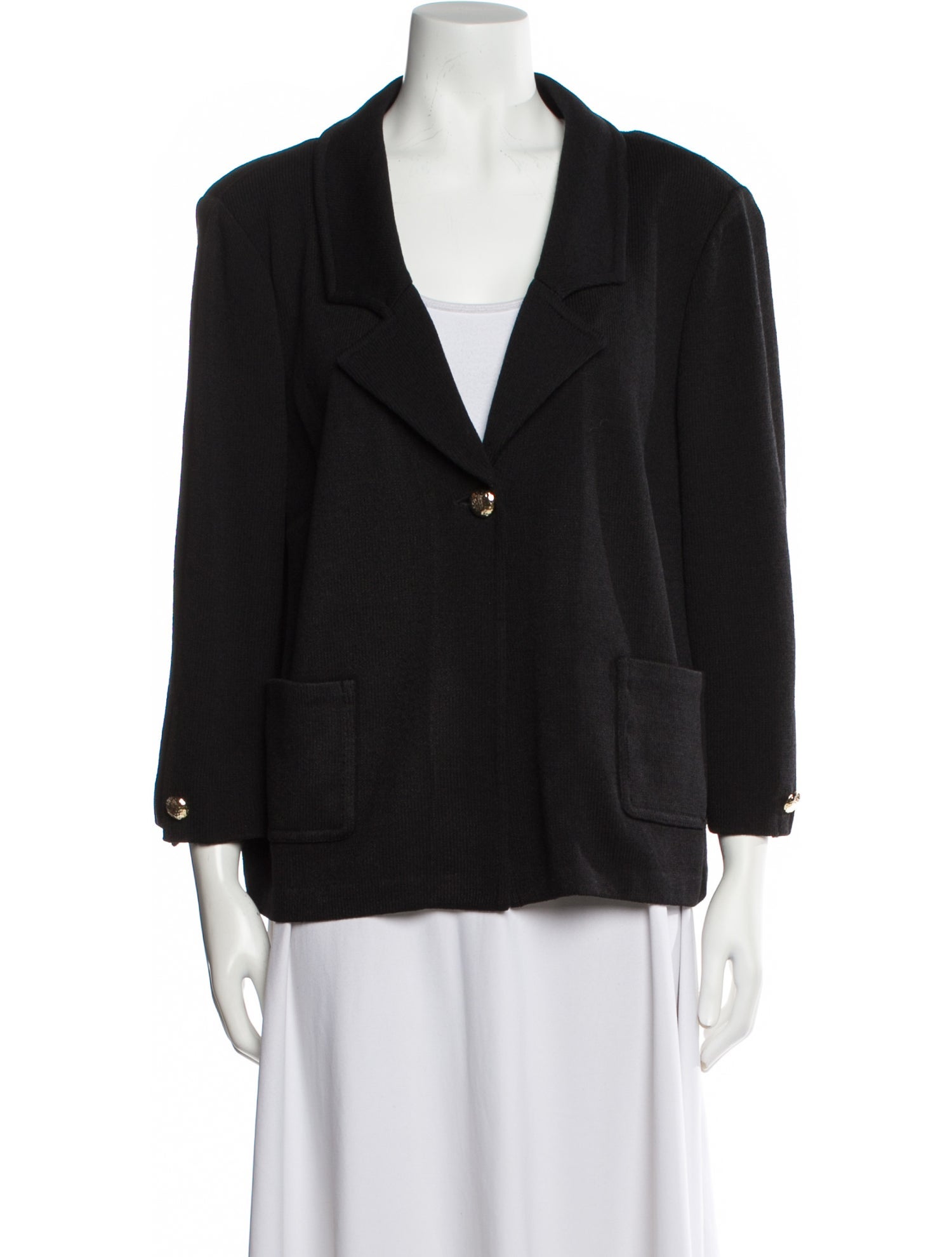 St. John Caviar Wool Blazer w/ Tags - Black Jackets, Clothing ...
