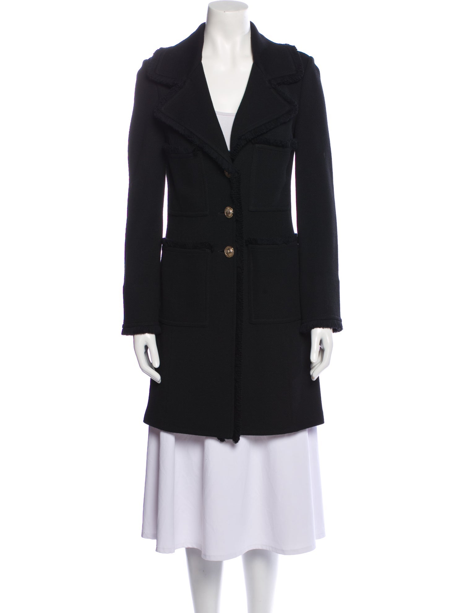 St. John Caviar Wool Coat - Black Coats, Clothing - SJCTO25235 | The ...