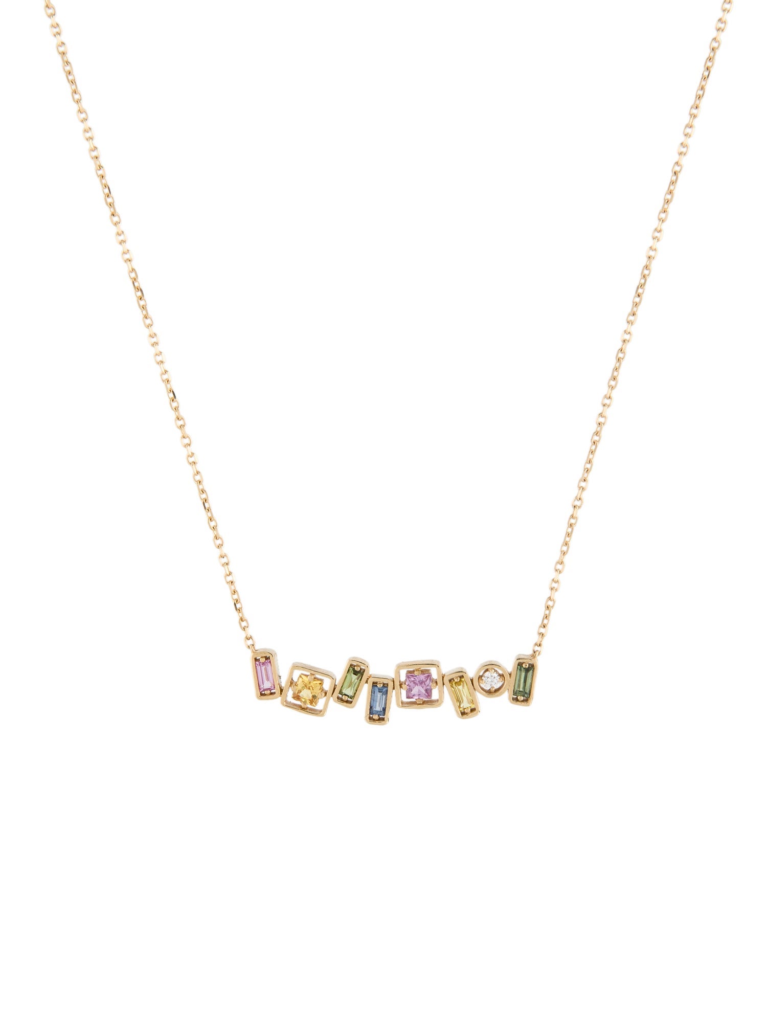 Suzanne Kalan 18K Diamond & Sapphire Pastel Rainbow Inlay Pendant ...