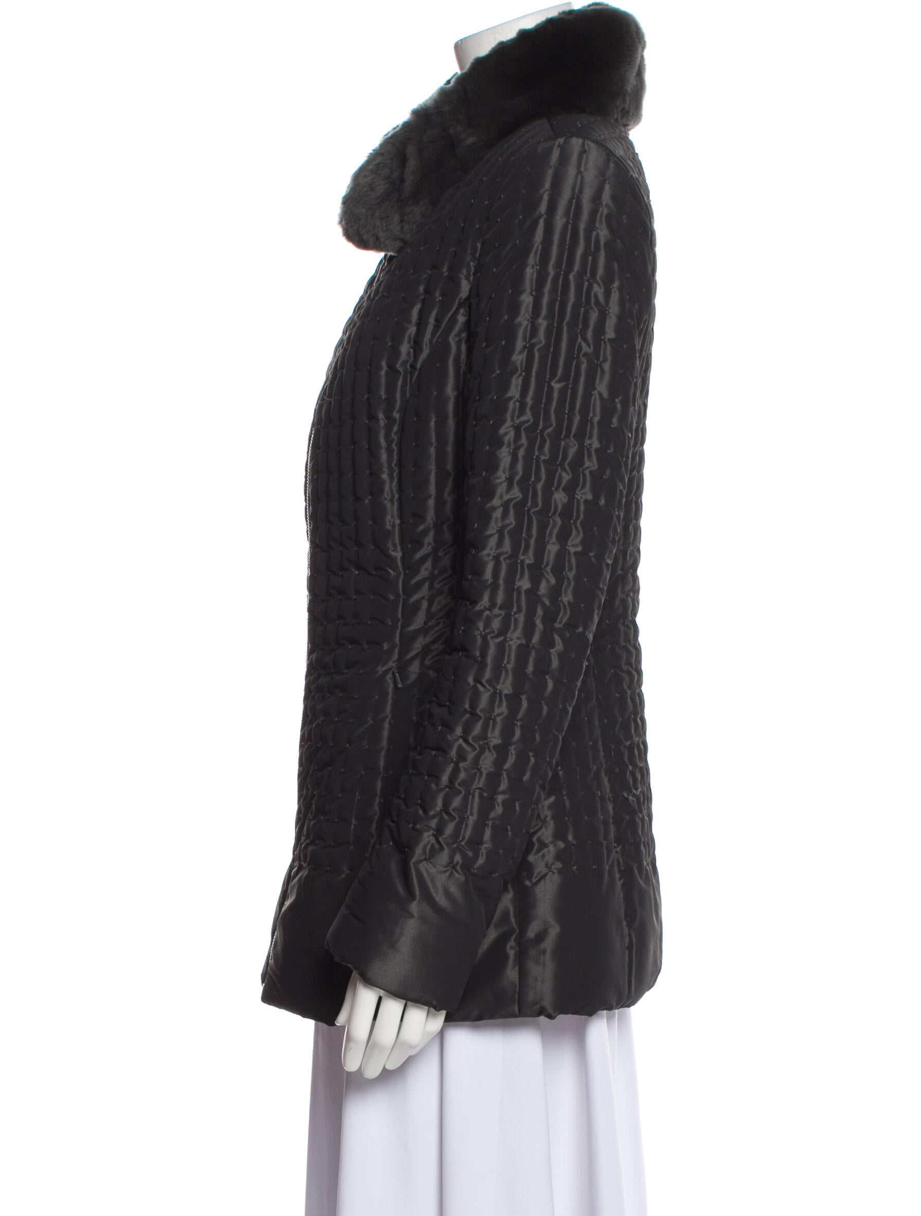 Saks Fifth Avenue Sheared Mink Fur Coat - Black Coats, Clothing ...