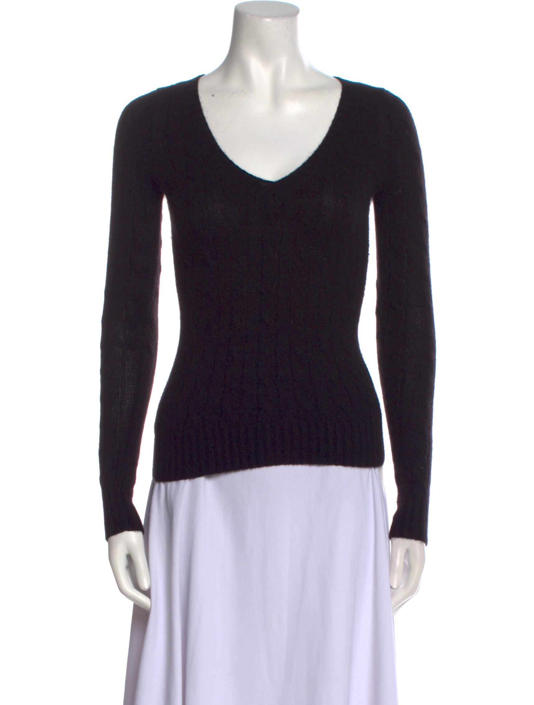 Saks Fifth Avenue Cashmere V-Neck Sweater - Black Knitwear, Clothing ...