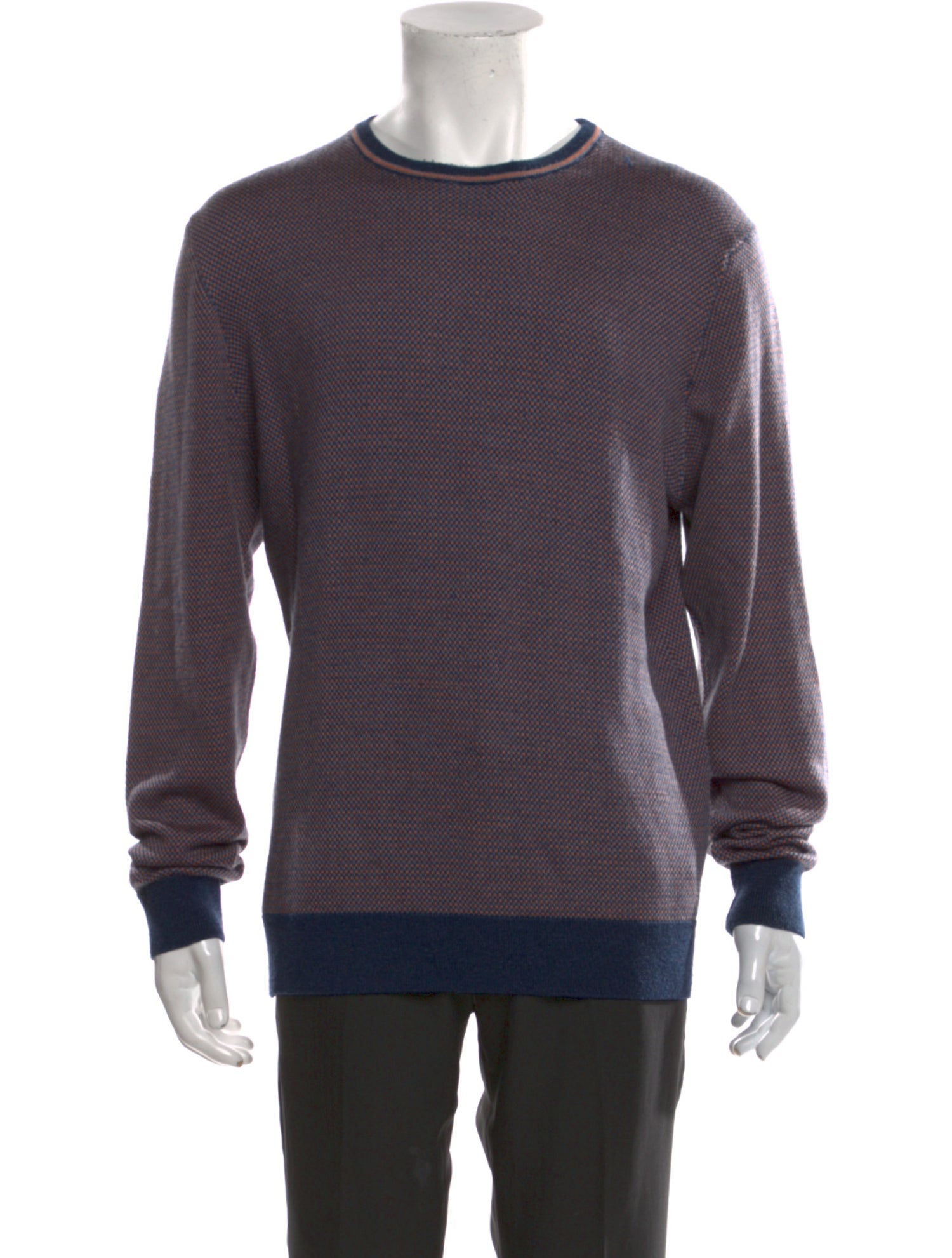 Saks Fifth Avenue Wool Colorblock Pattern Pullover - Blue Sweaters ...