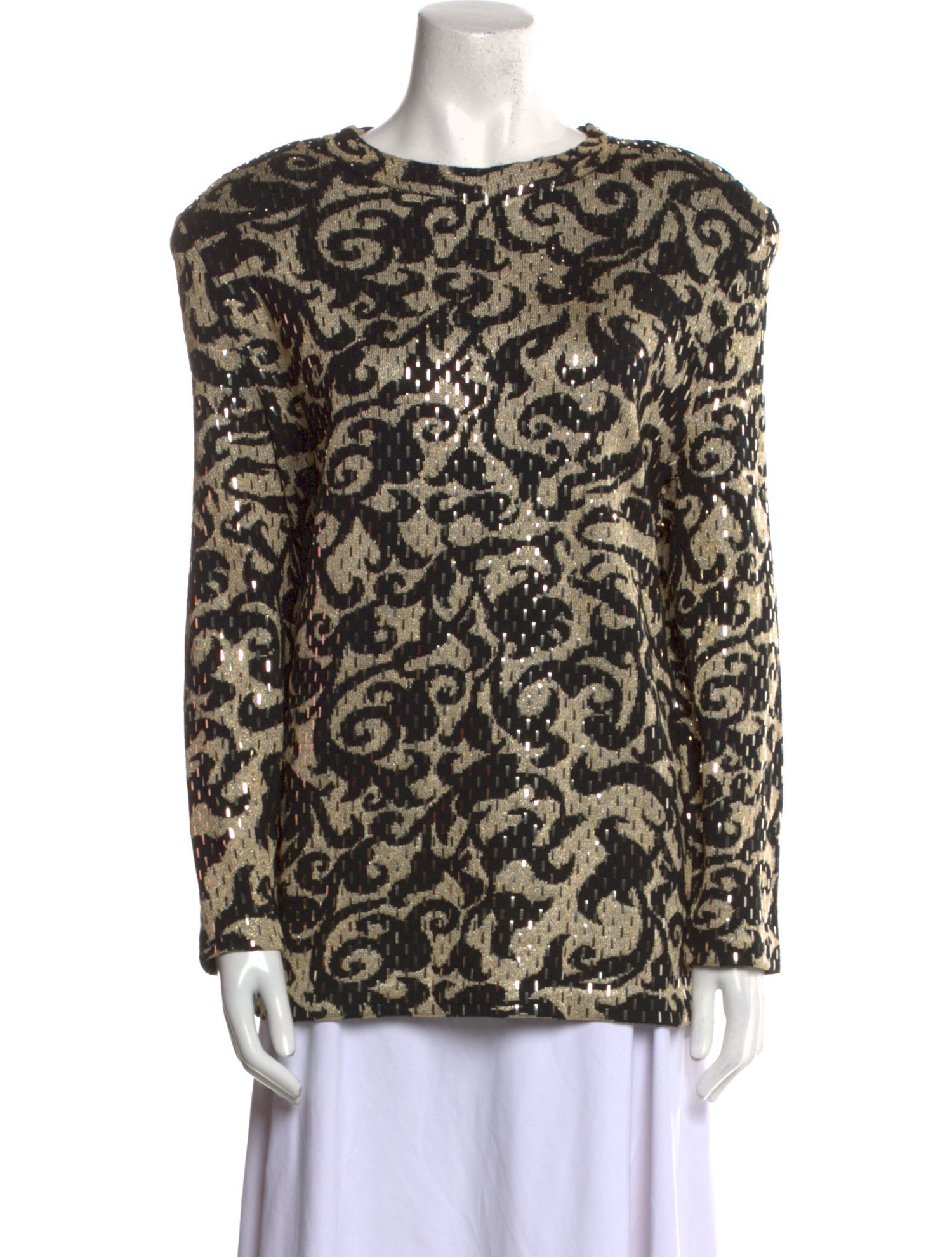 Saks Fifth Avenue Wool Printed Sweater - Black Knitwear, Clothing ...