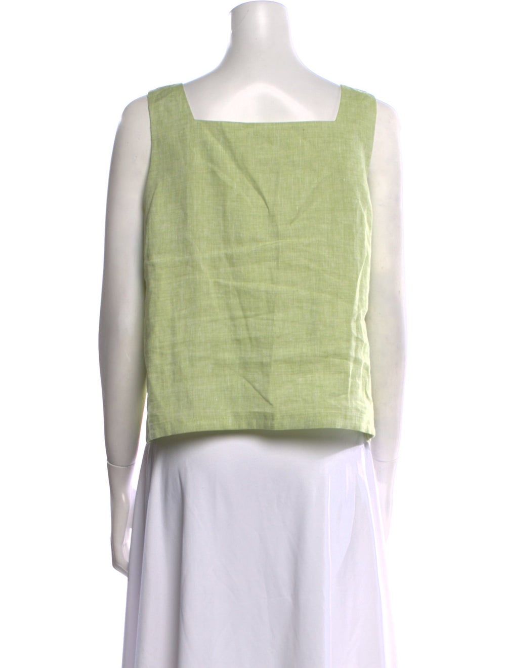 Saks Fifth Avenue Linen Square Neckline Top - Green Tops, Clothing - SKS58941 | The RealReal