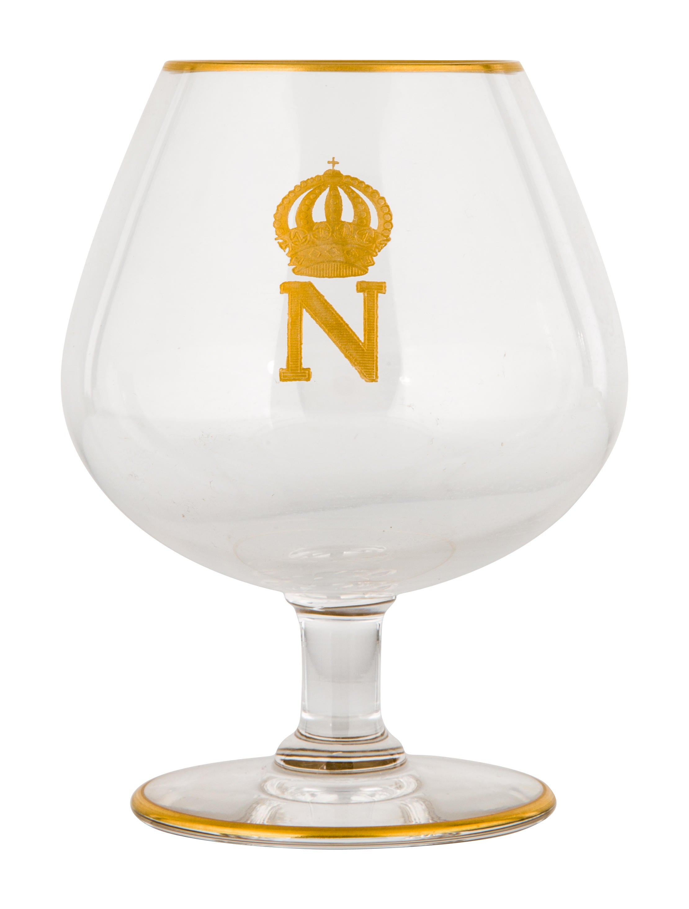 Saint-Louis Napoleon Brandy Glasses - Gold Drinkware & Barware ...