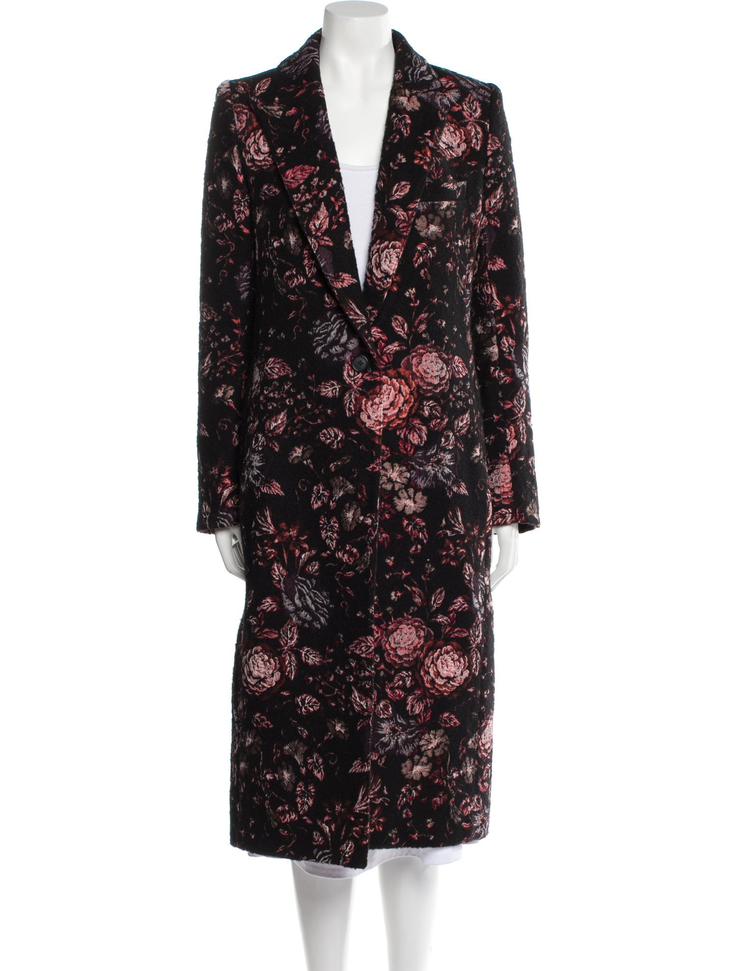 Sue Wong Floral Print Coat - Black Coats, Clothing - WSQ23592 | The ...
