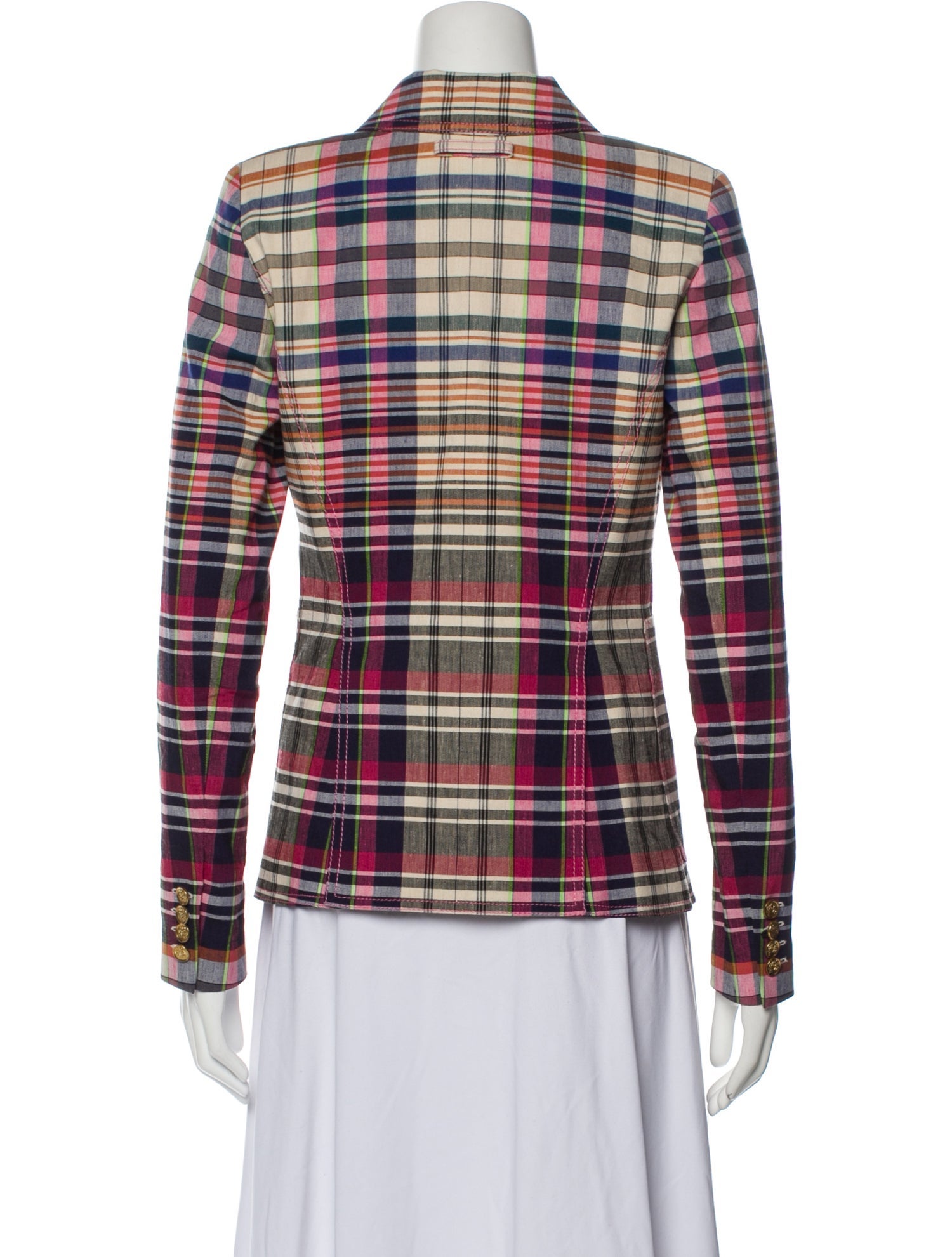 Smythe Plaid Print Blazer - Pink Jackets, Clothing - SMY33427 | The ...