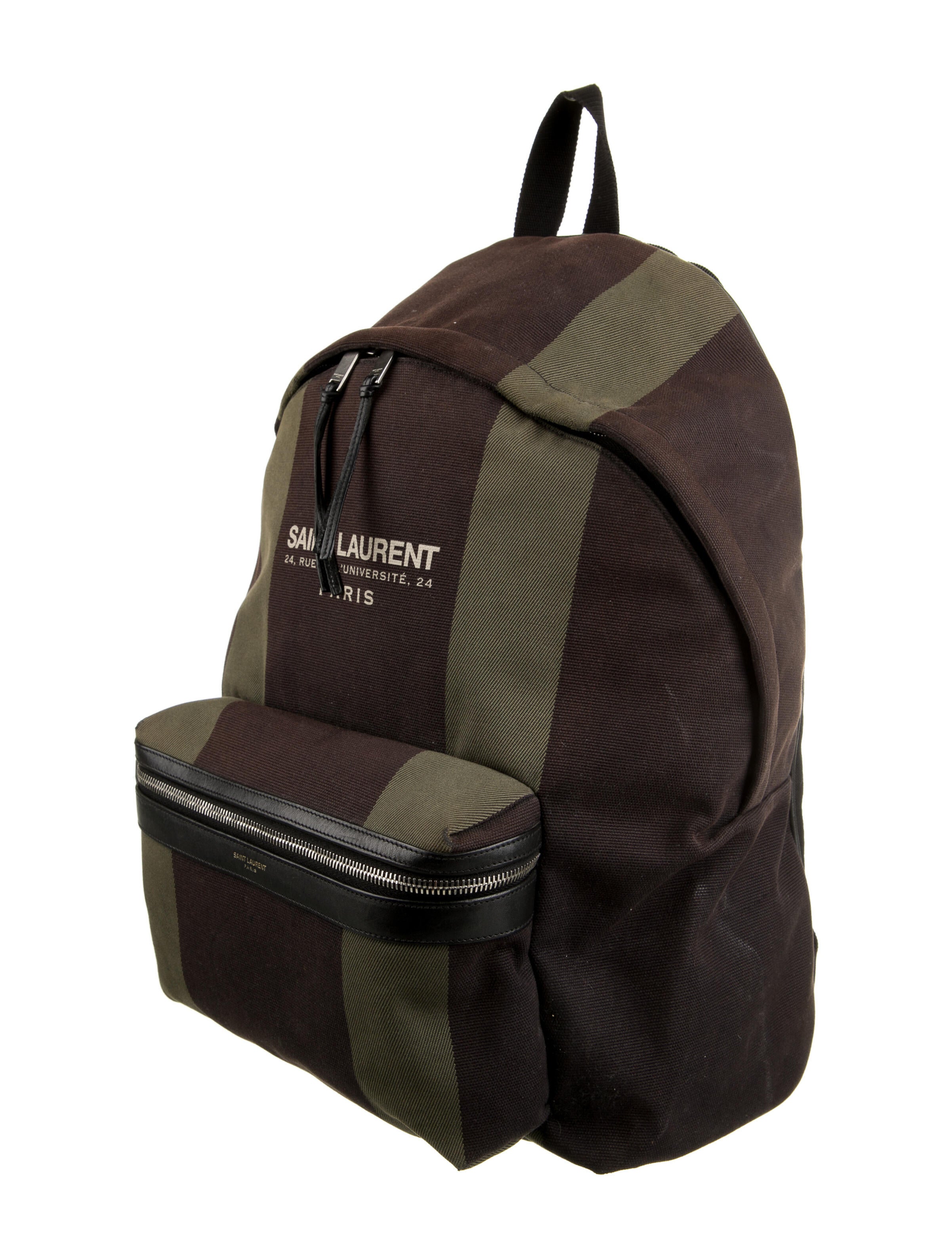 Saint Laurent Striped City Backpack - Brown Backpacks, Bags - SNT201602 ...