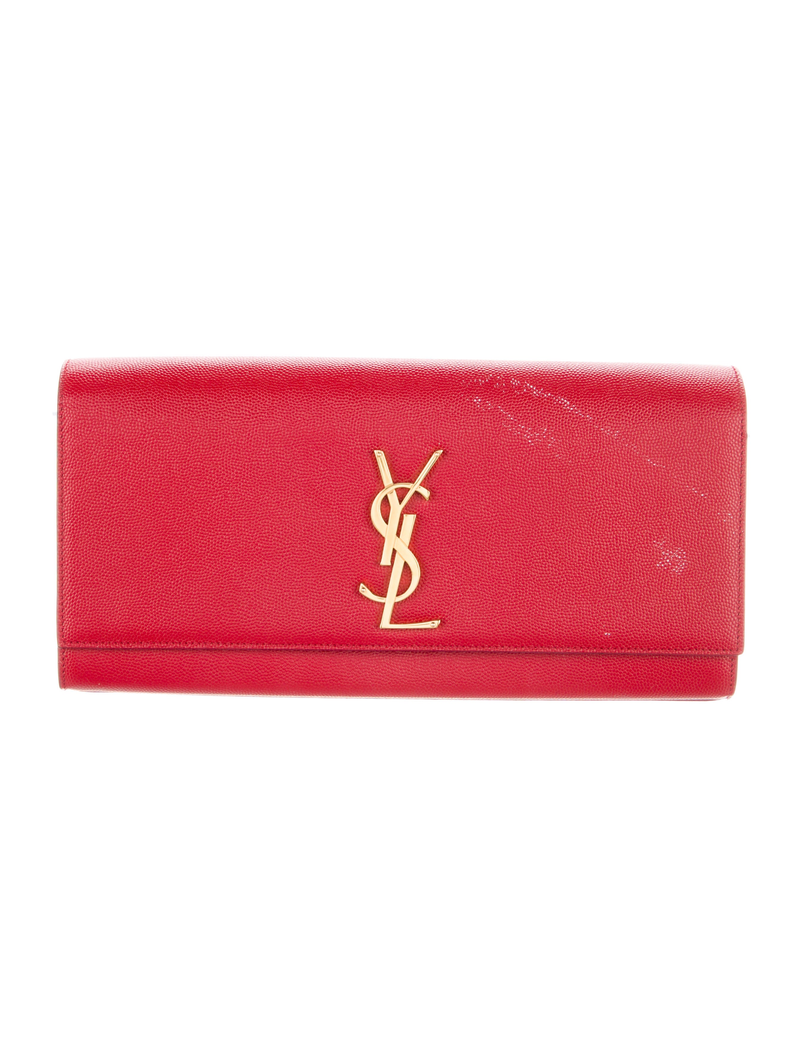 Yves Saint Laurent Patent Leather Clutch - Red Clutches, Handbags ...