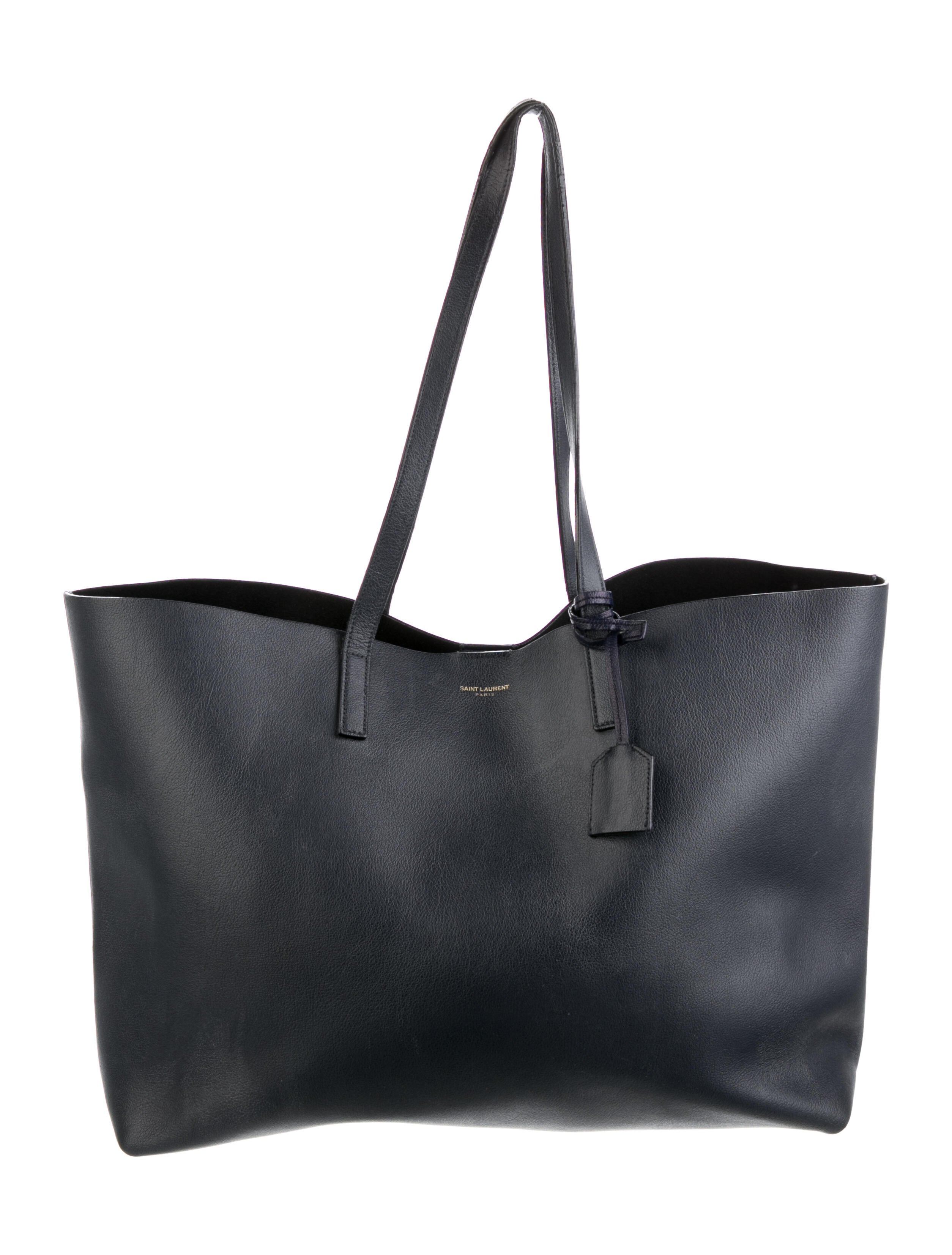 Saint Laurent Large Leather Shopper Tote - Blue Totes, Handbags ...