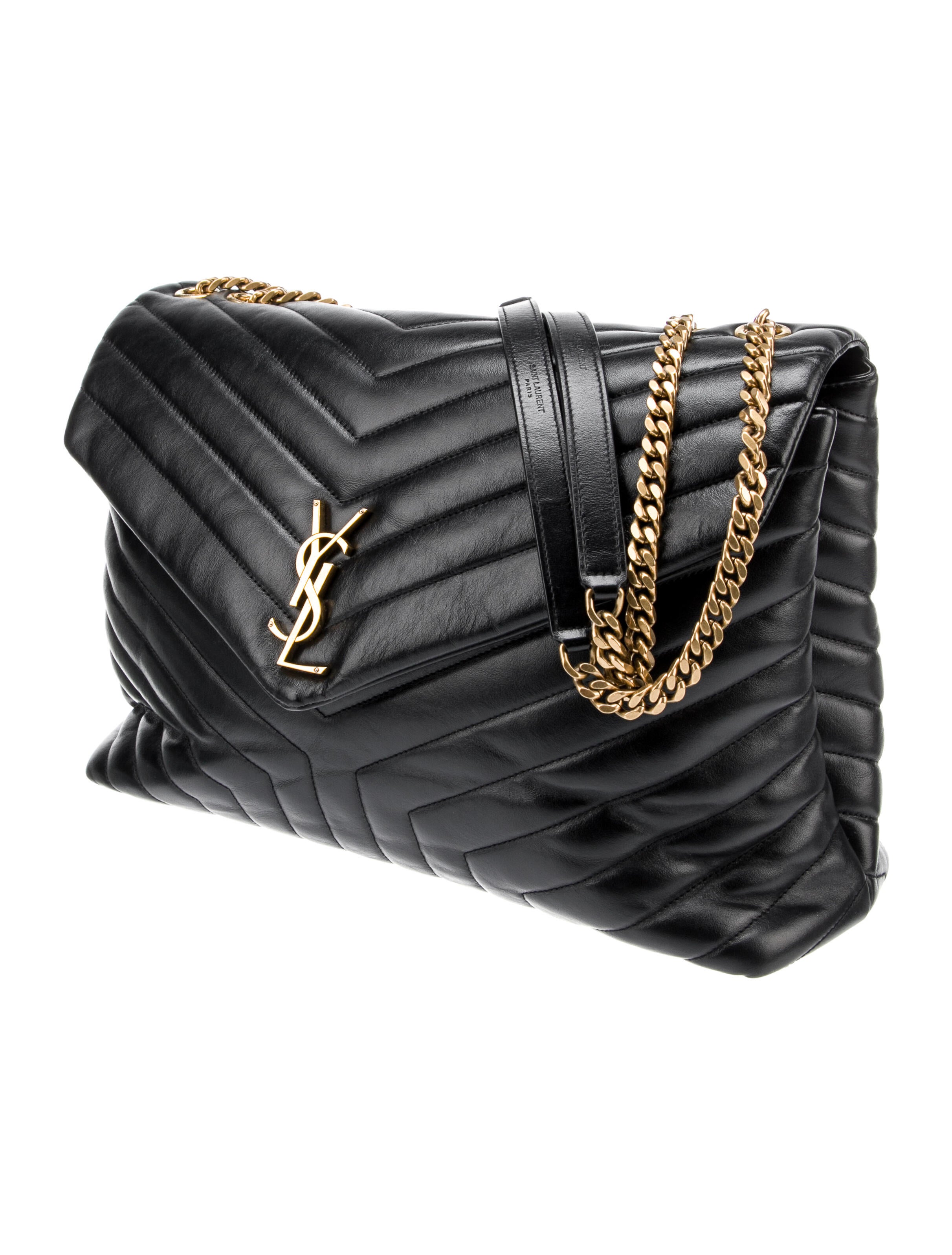 Saint Laurent Large Quilted Y Monogram LouLou Shoulder Bag - Black ...
